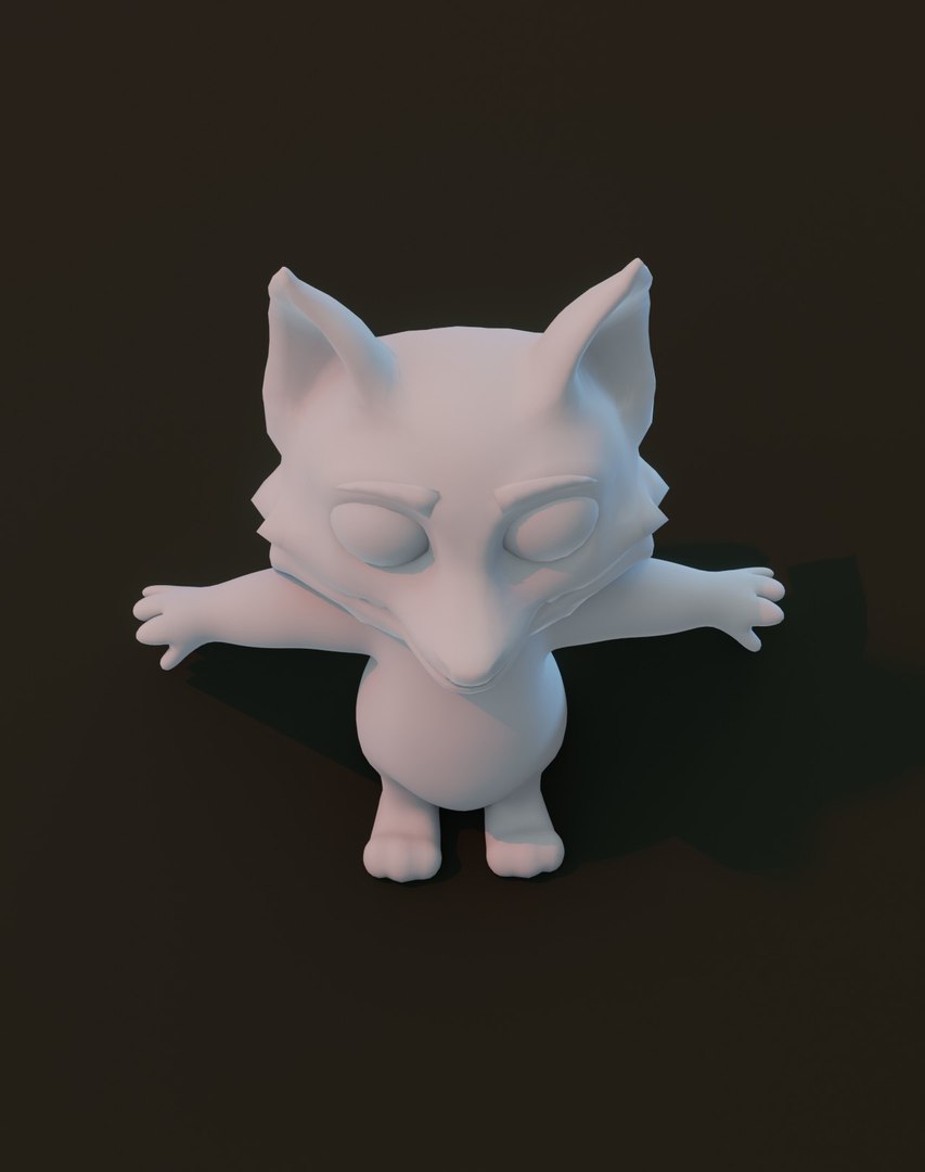 Cartoon Fox Rigged Base Mesh 3D Model - TurboSquid 1842560