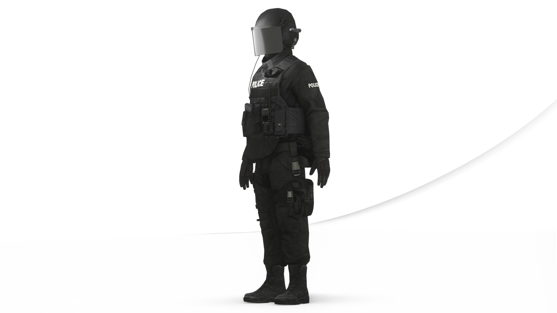 3D SWAT Tactical Soldier 3D Model Rigged Game Ready Special Forces ...