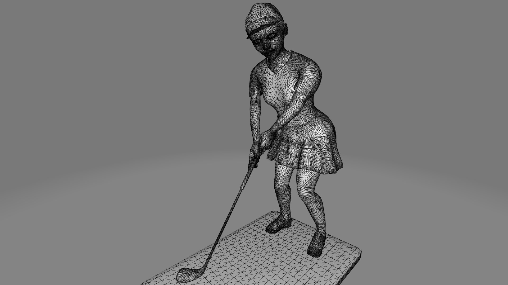3D Femenine Golf Trophy - TurboSquid 1956856