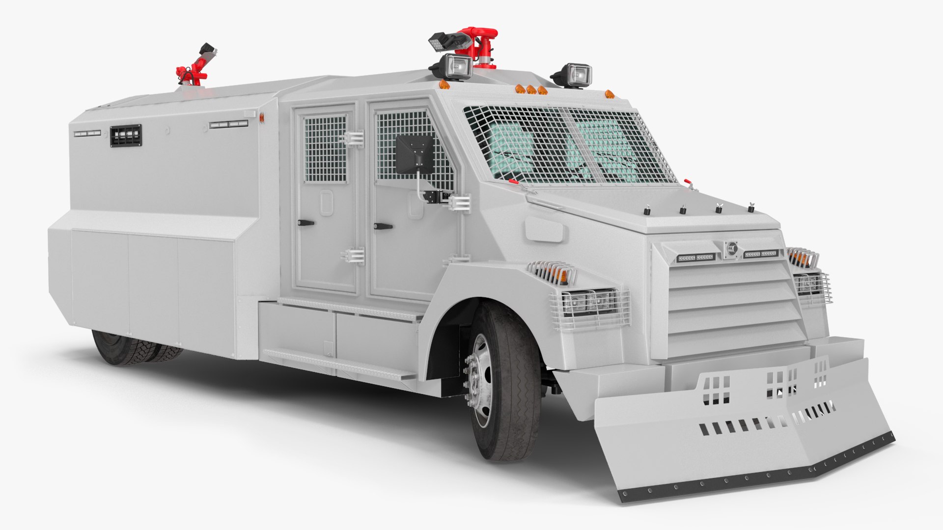 Armored Truck For Riot Control White Rigged 3D Model - TurboSquid 1968217