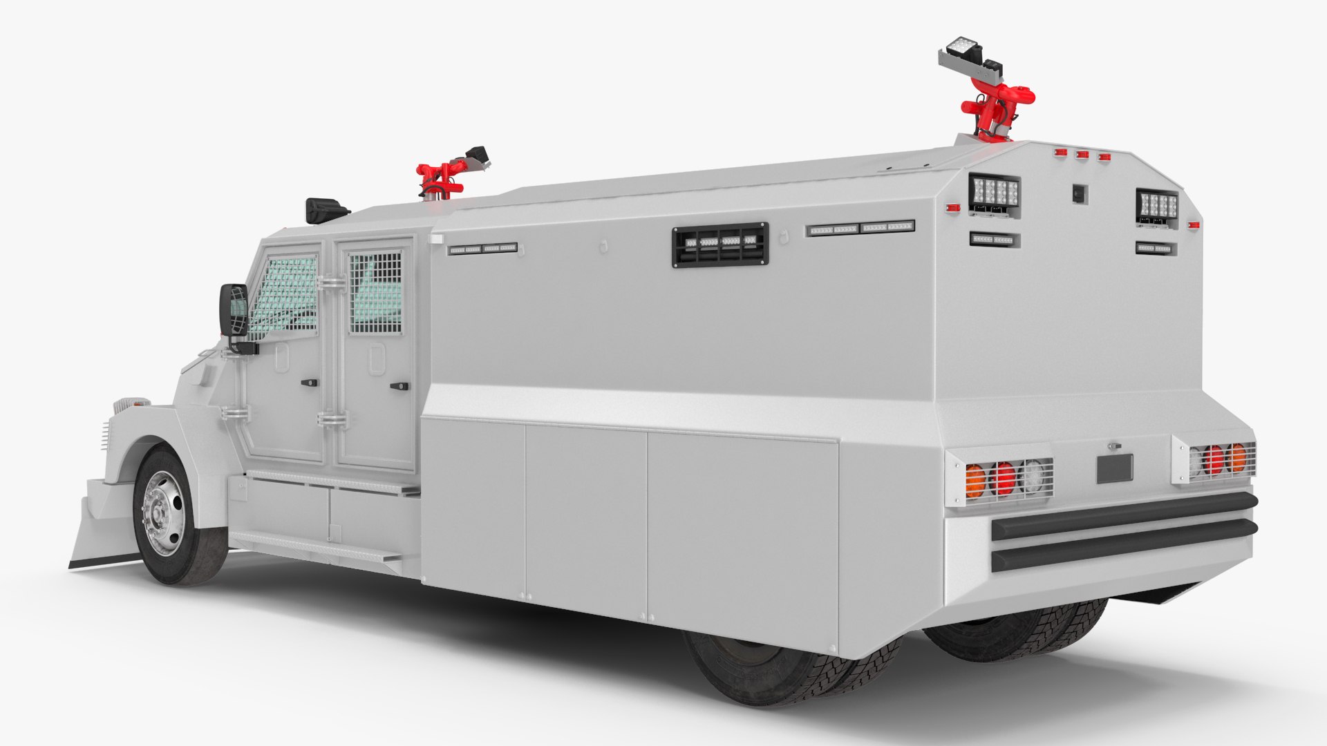 Armored Truck For Riot Control White Rigged 3D Model - TurboSquid 1968217