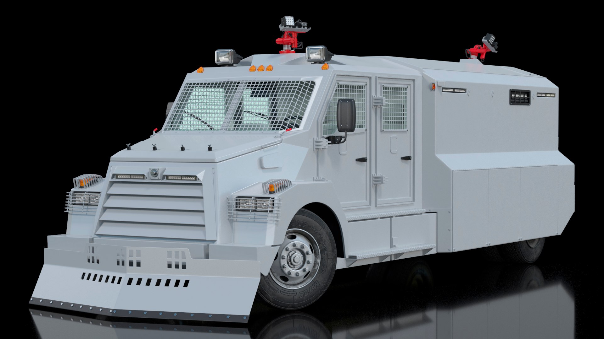Armored Truck for Riot Control White Rigged 3D model - TurboSquid 1968217