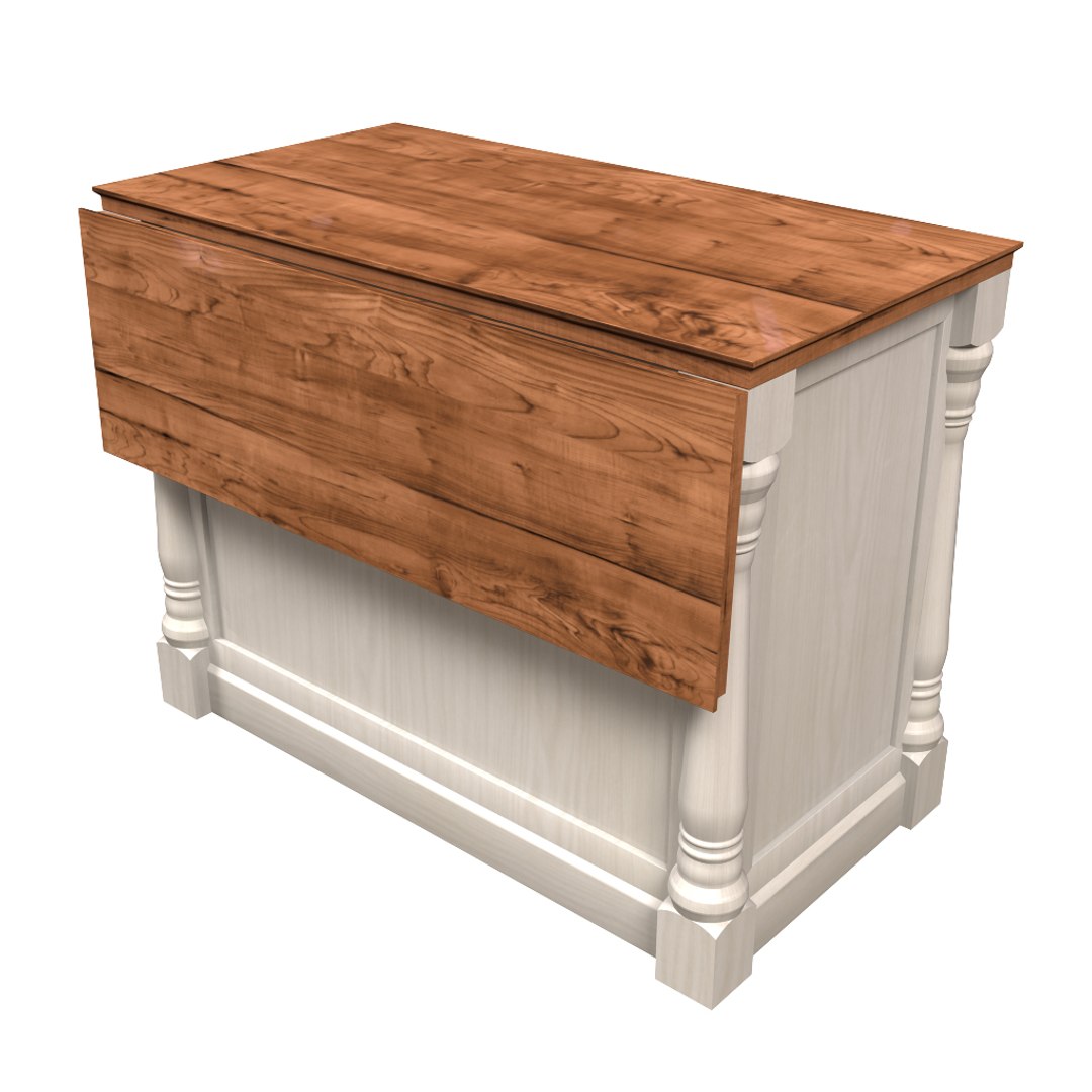 Colonial Kitchen Island Table 3d Model