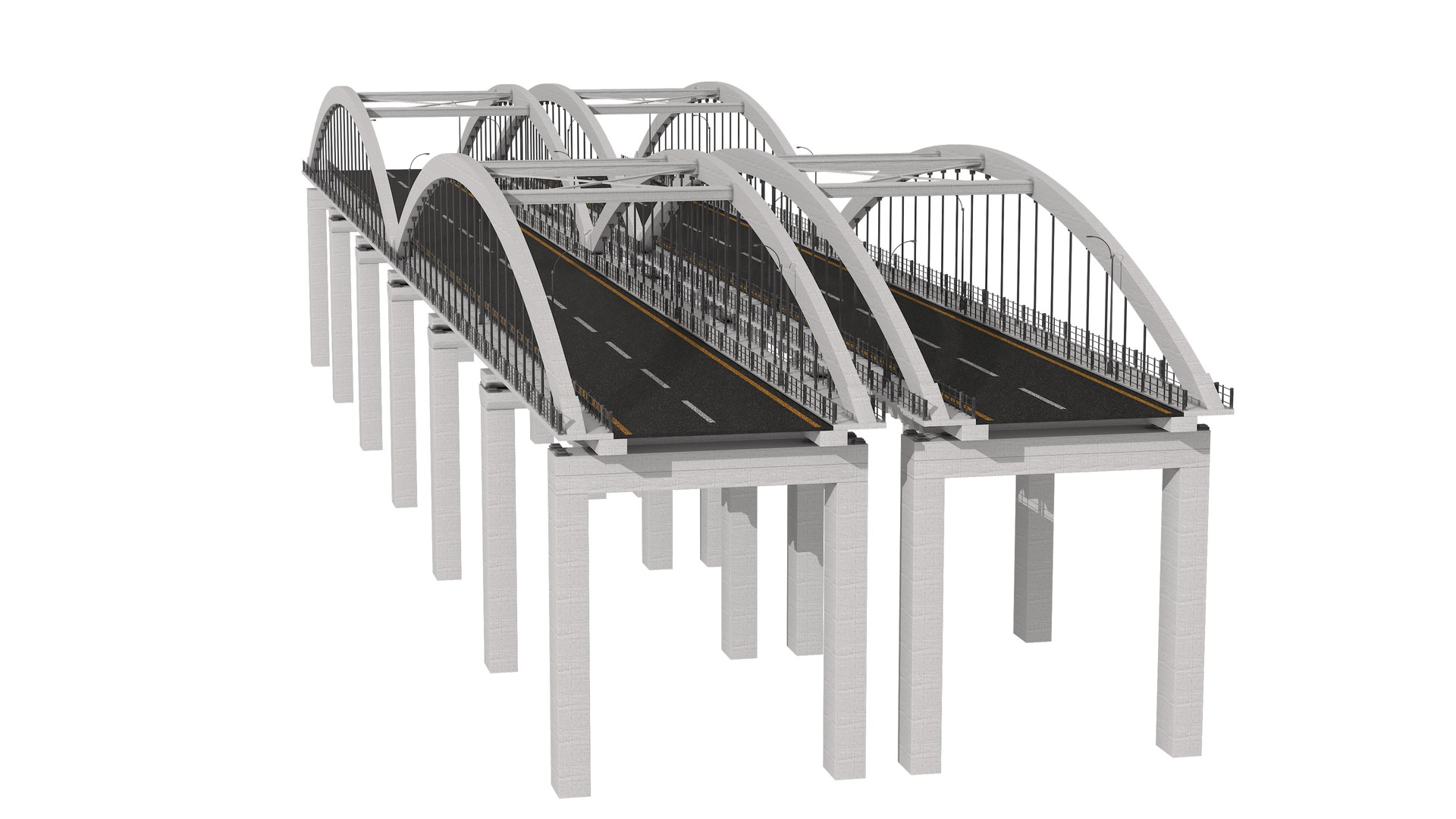 3D Model Two Lane Bridge - TurboSquid 2296164