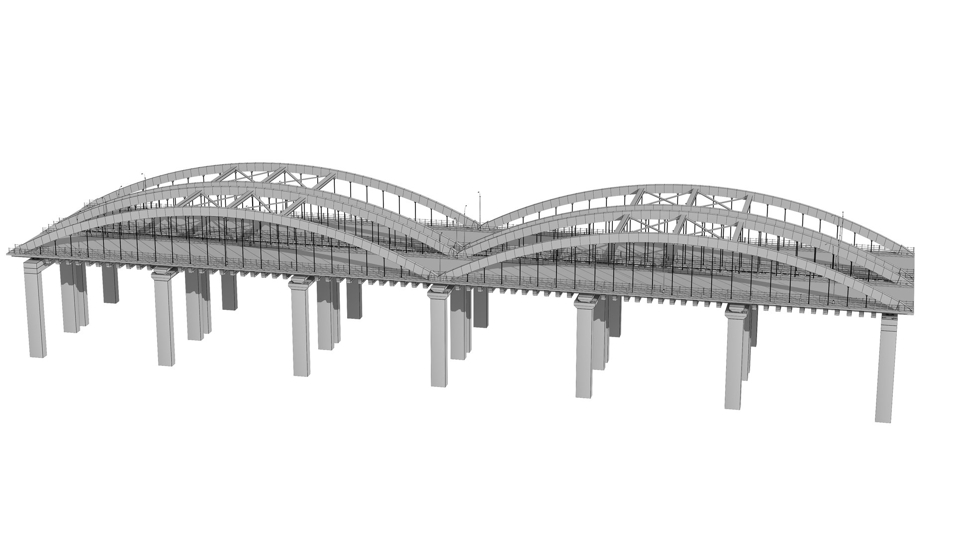 3D Model Two Lane Bridge - TurboSquid 2296164