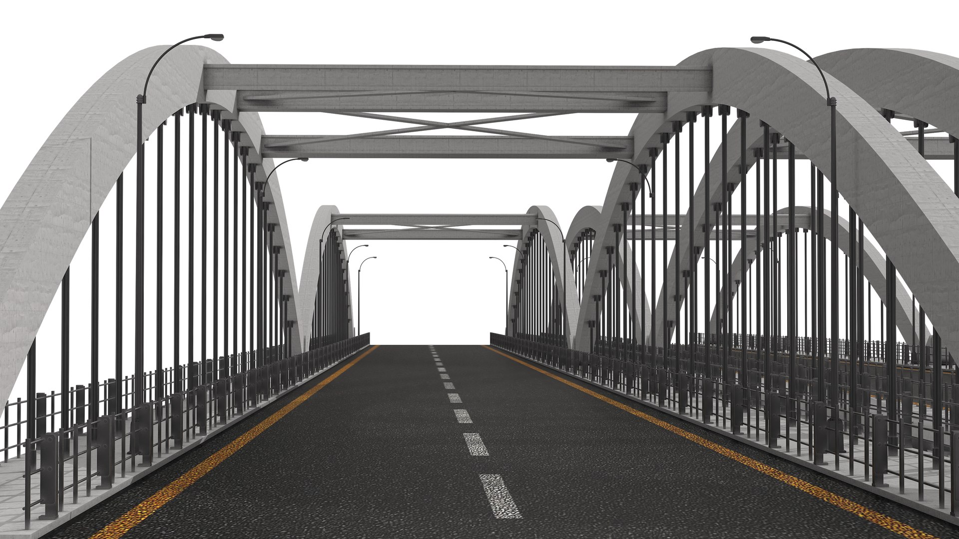 3D Model Two Lane Bridge - TurboSquid 2296164