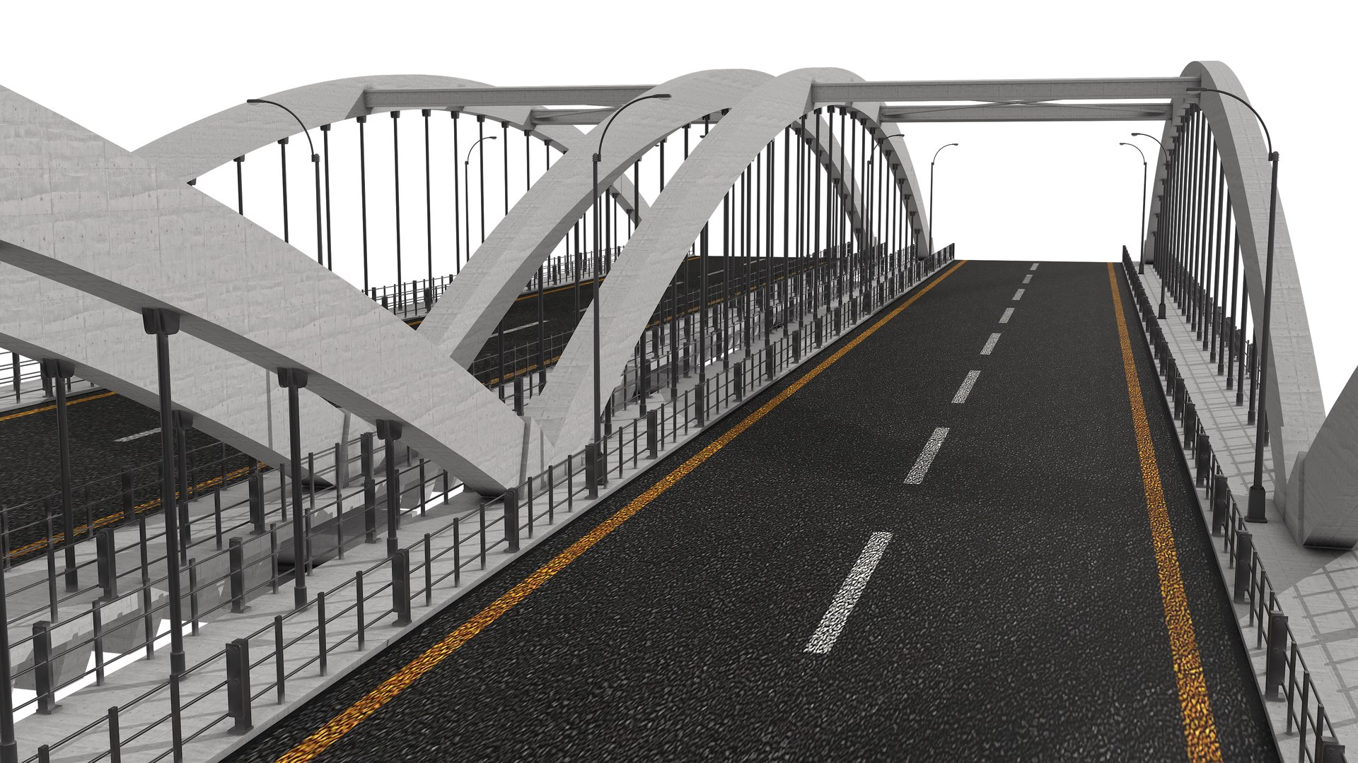 3D Model Two Lane Bridge - TurboSquid 2296164