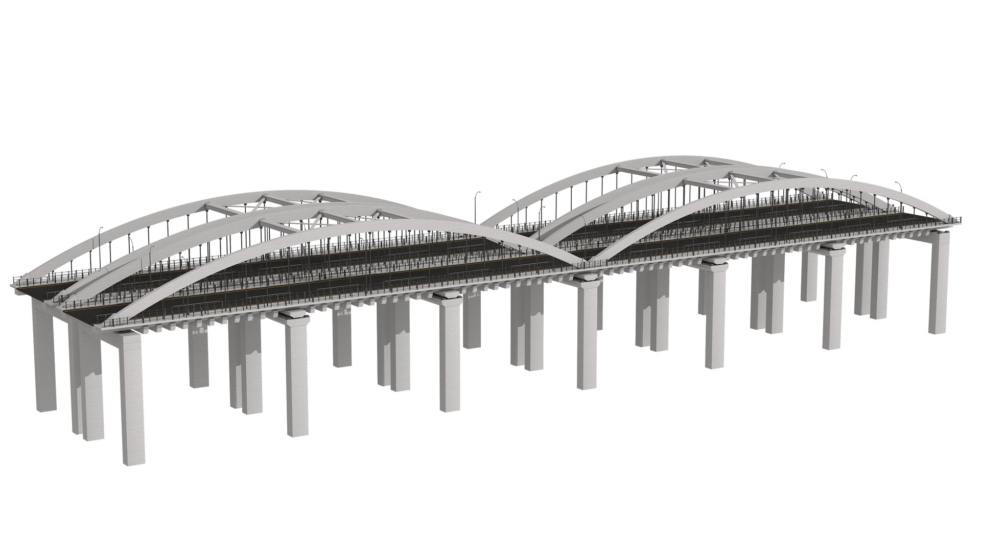 3D Model Two Lane Bridge - TurboSquid 2296164