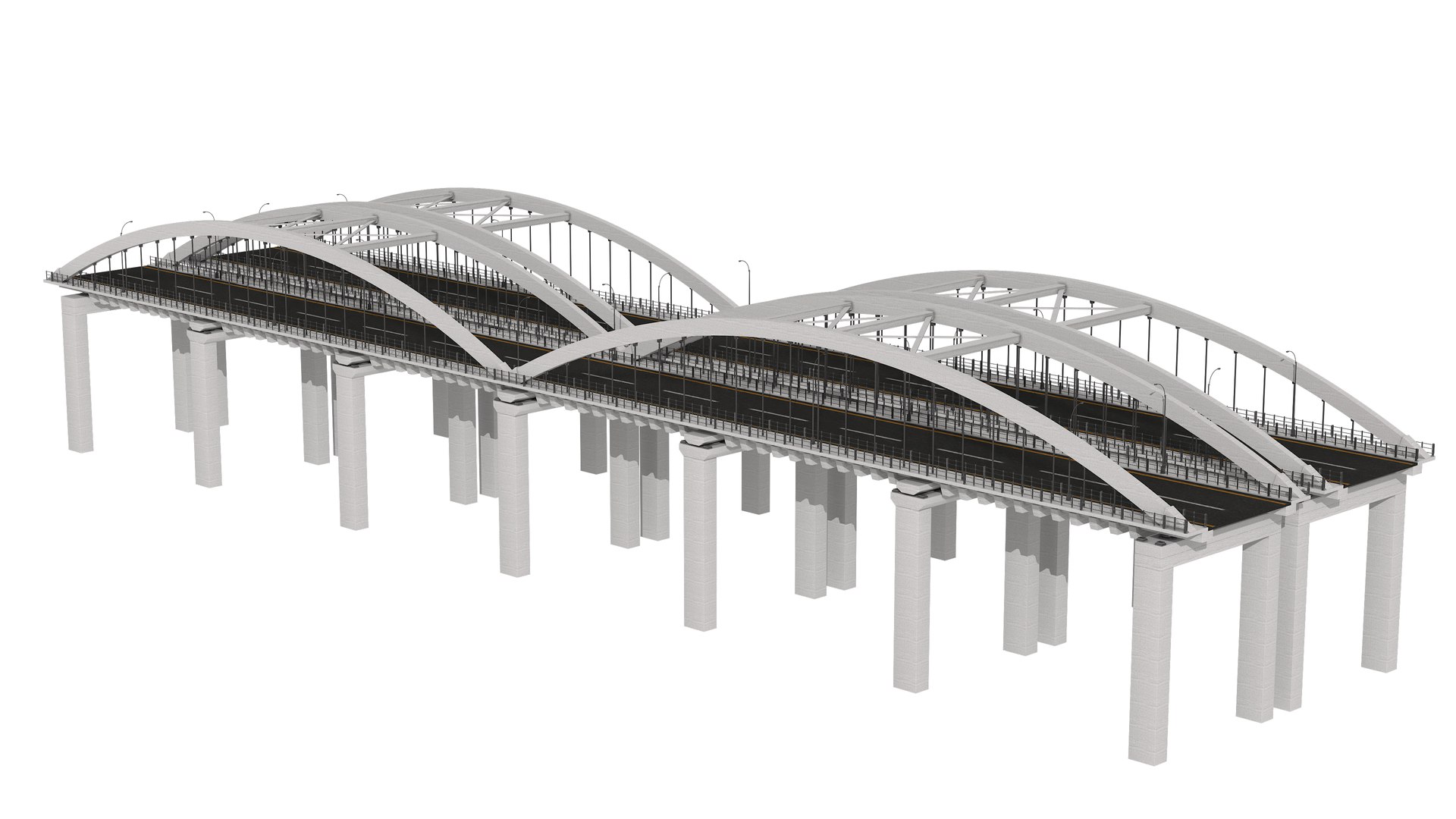3D Model Two Lane Bridge - TurboSquid 2296164