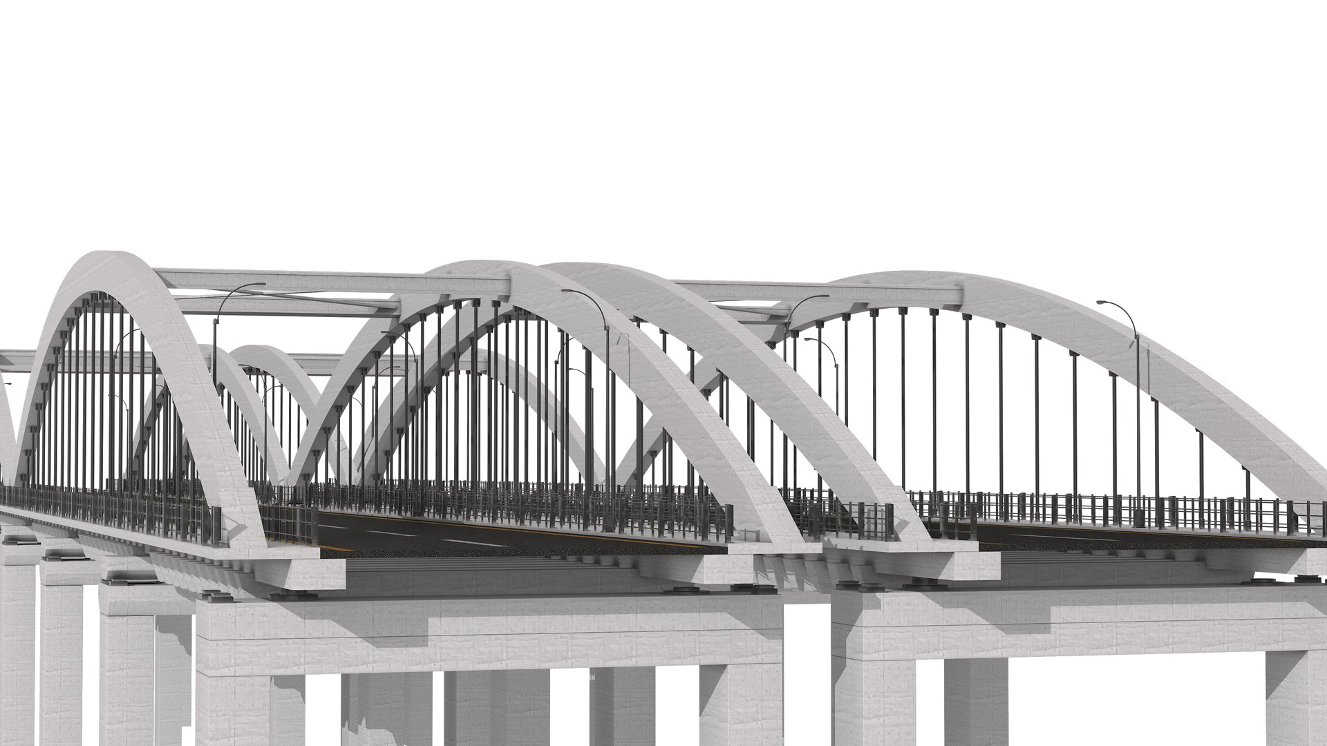 3D Model Two Lane Bridge - TurboSquid 2296164