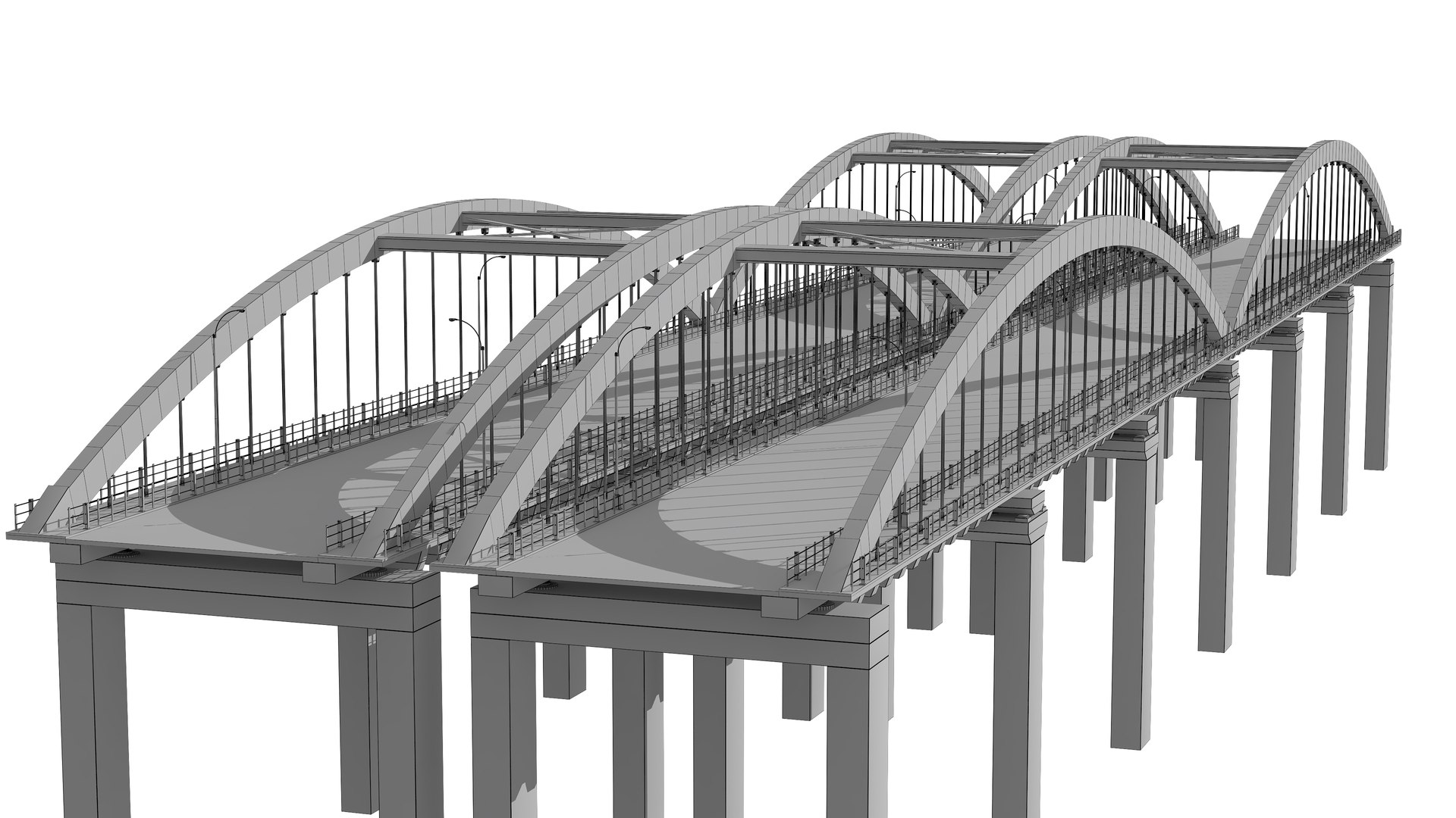 3D Model Two Lane Bridge - TurboSquid 2296164