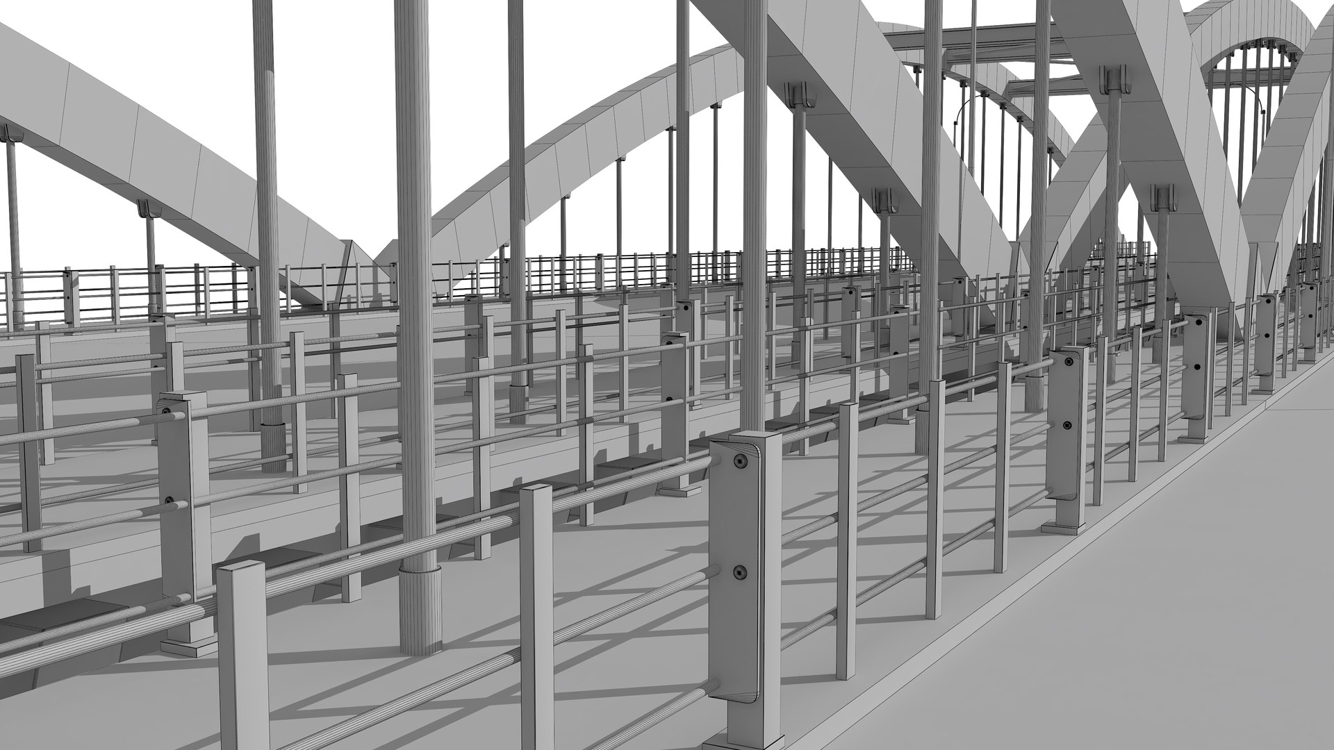 3D Model Two Lane Bridge - TurboSquid 2296164