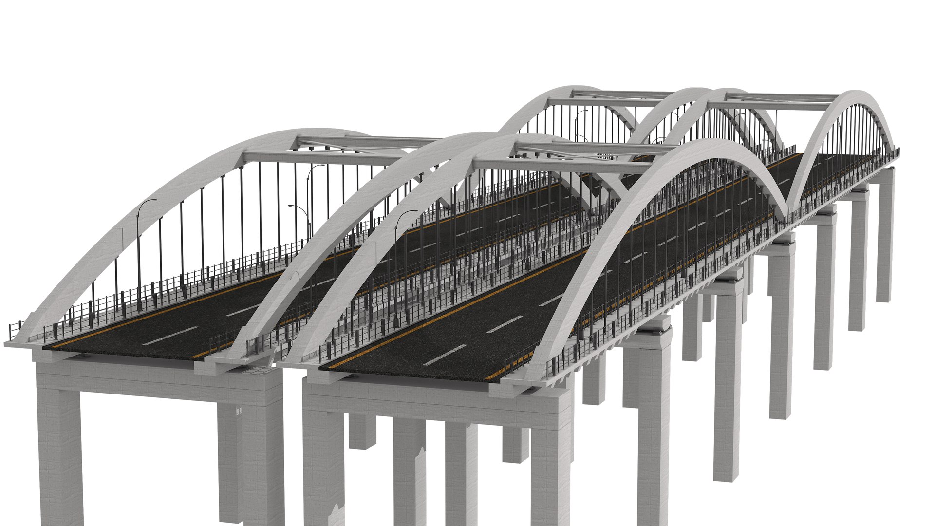 3D Model Two Lane Bridge - TurboSquid 2296164