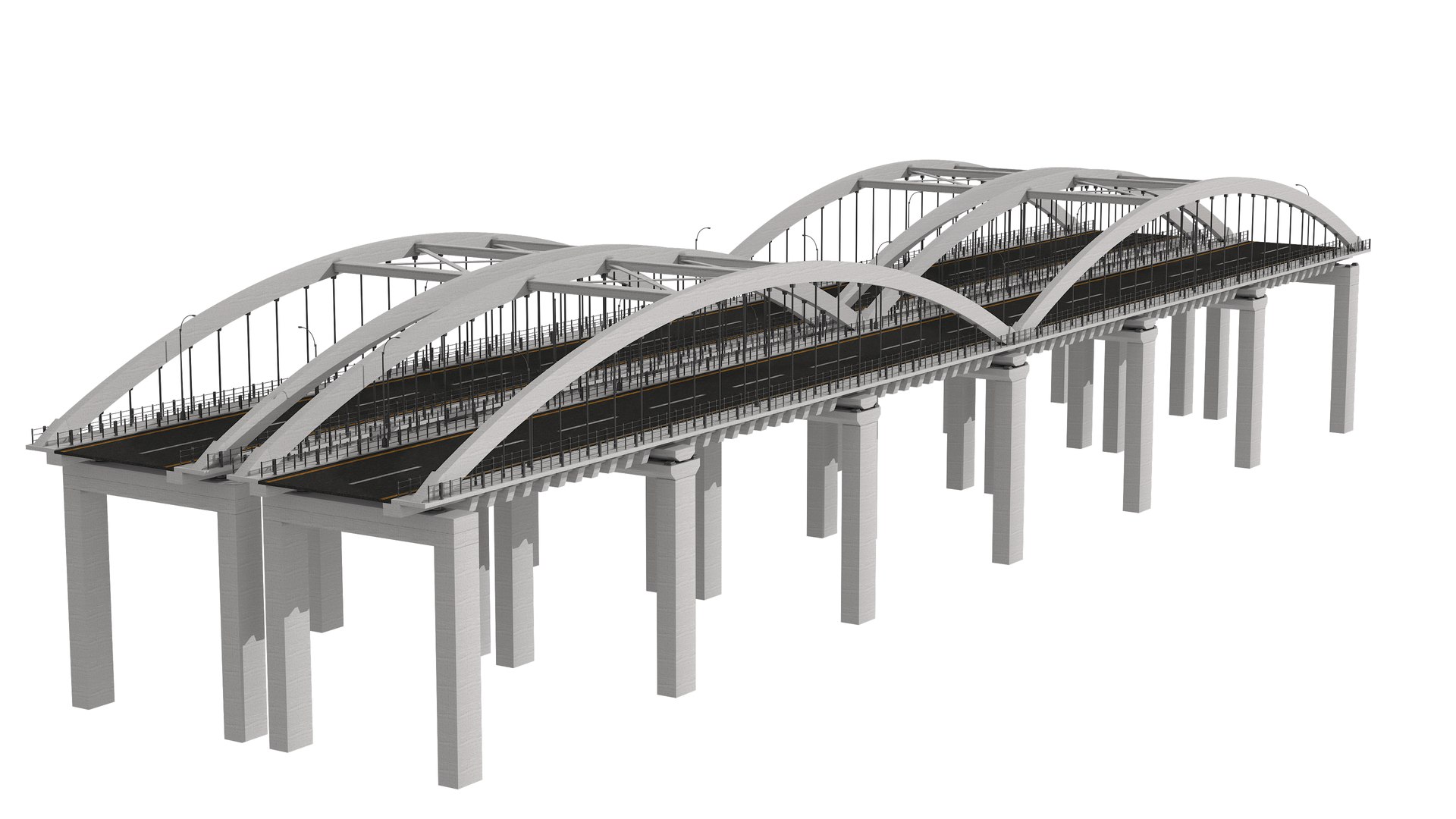 3D Model Two Lane Bridge - TurboSquid 2296164