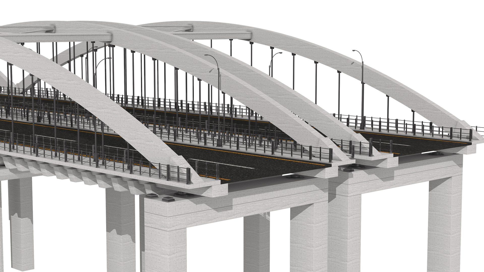 3D Model Two Lane Bridge - TurboSquid 2296164