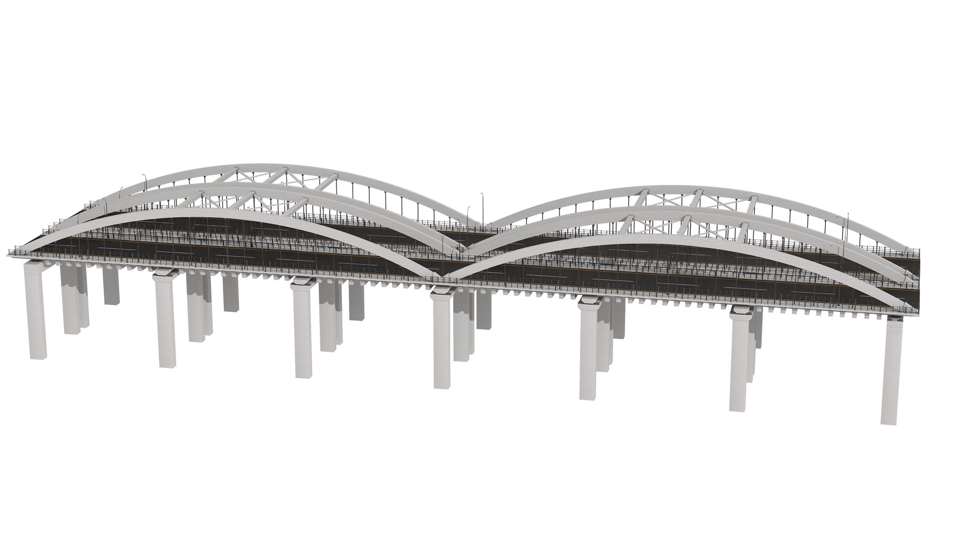 3D Model Two Lane Bridge - TurboSquid 2296164