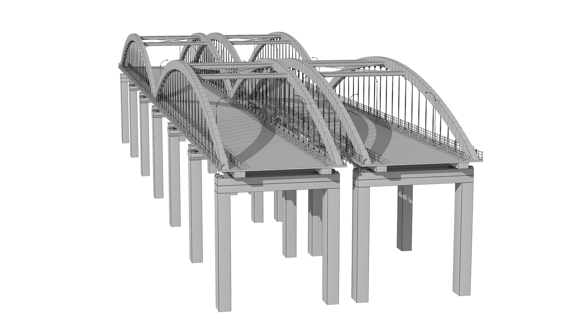 3D Model Two Lane Bridge - TurboSquid 2296164
