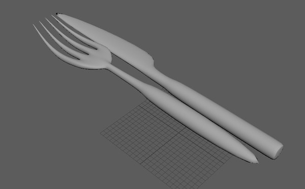 3d model fork knife