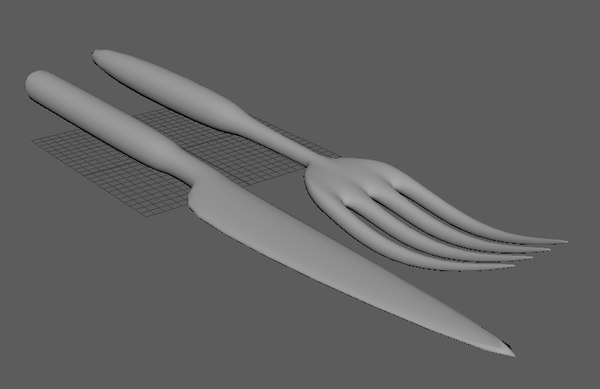 3d model fork knife