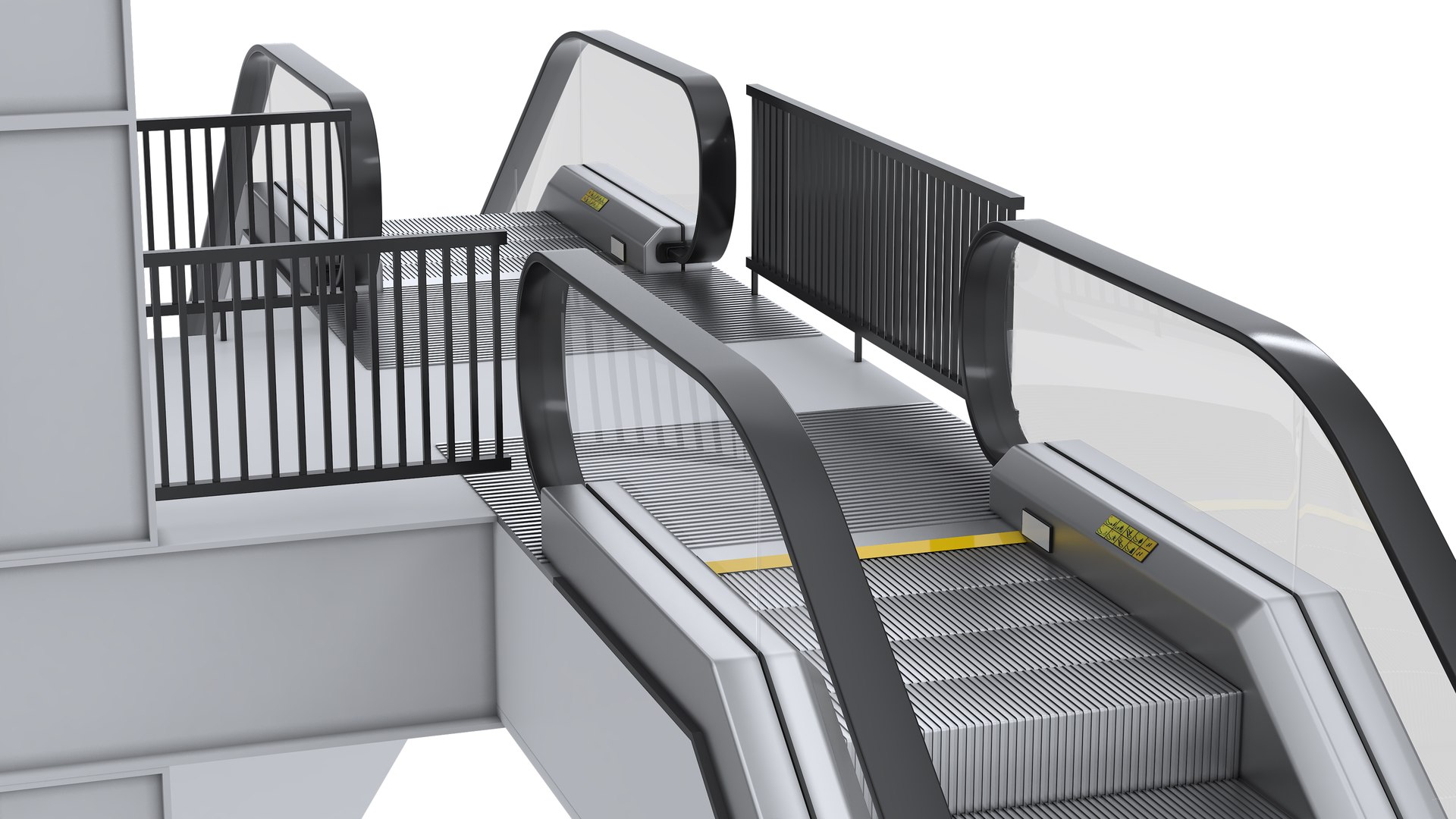 3D Steel Pedestrian Bridge And Escalator Model - TurboSquid 2356632