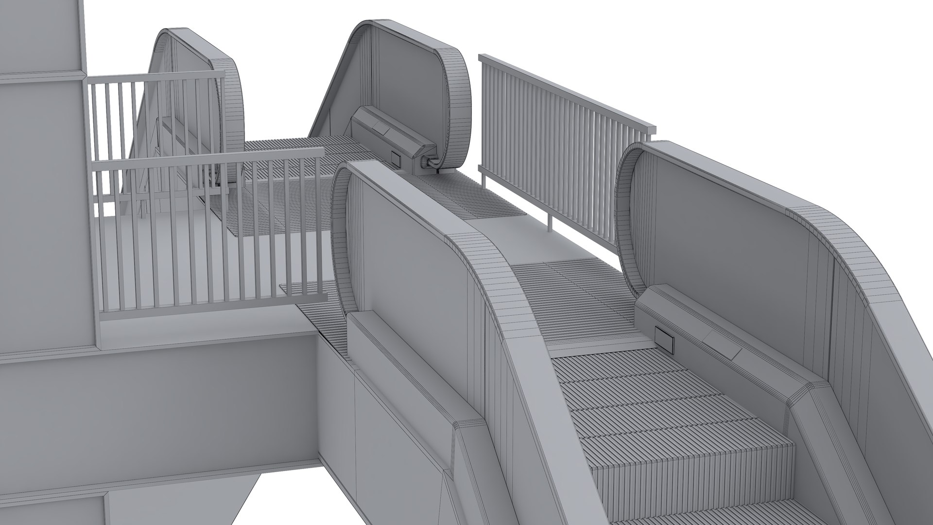 3D Steel Pedestrian Bridge And Escalator Model - TurboSquid 2356632