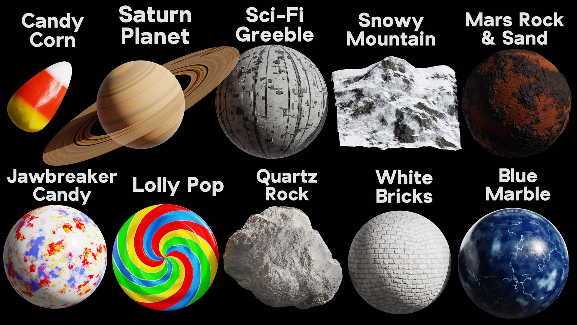 3D Blender Procedural Material Pack 16 - TurboSquid 2148260