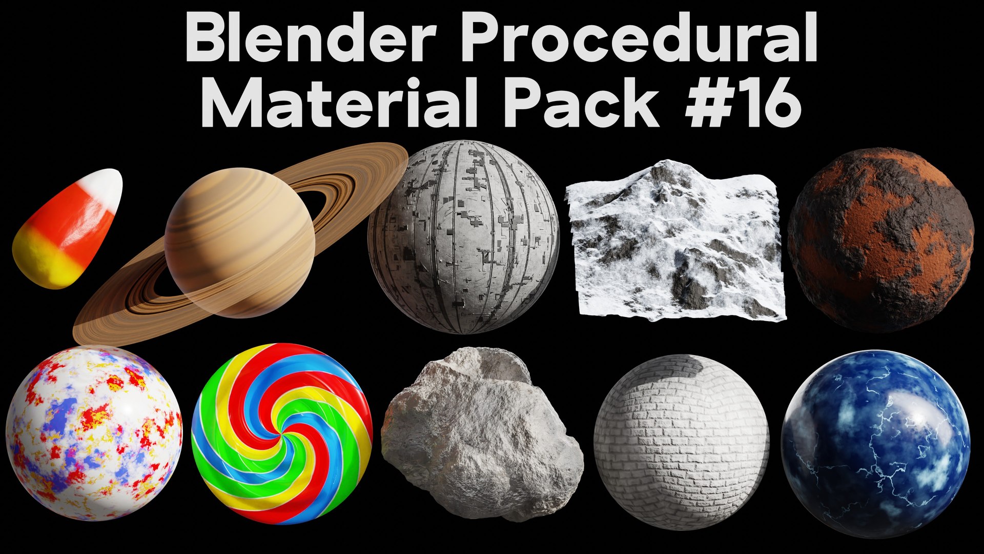 3D Blender Procedural Material Pack 16 - TurboSquid 2148260