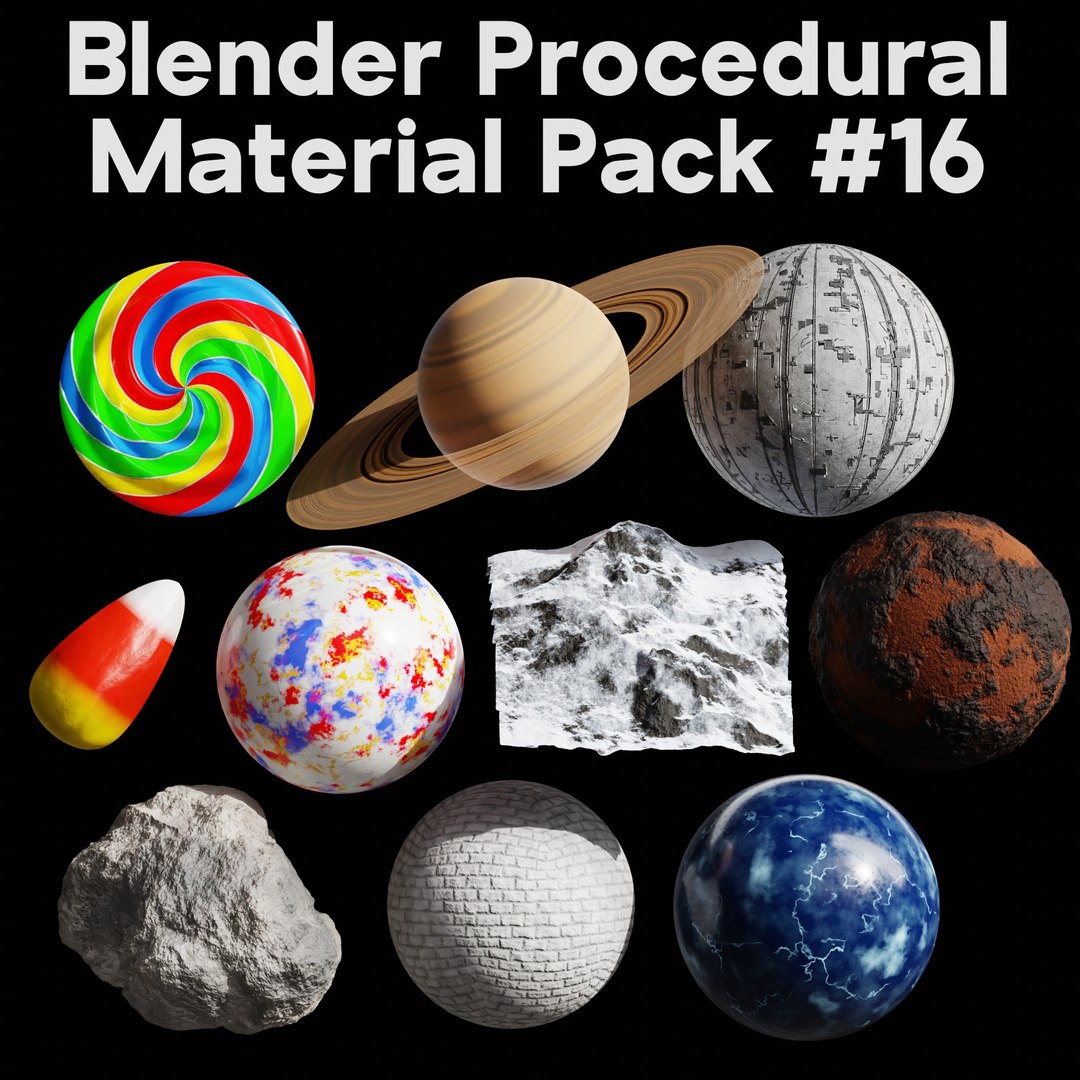 3D Blender Procedural Material Pack 16 - TurboSquid 2148260