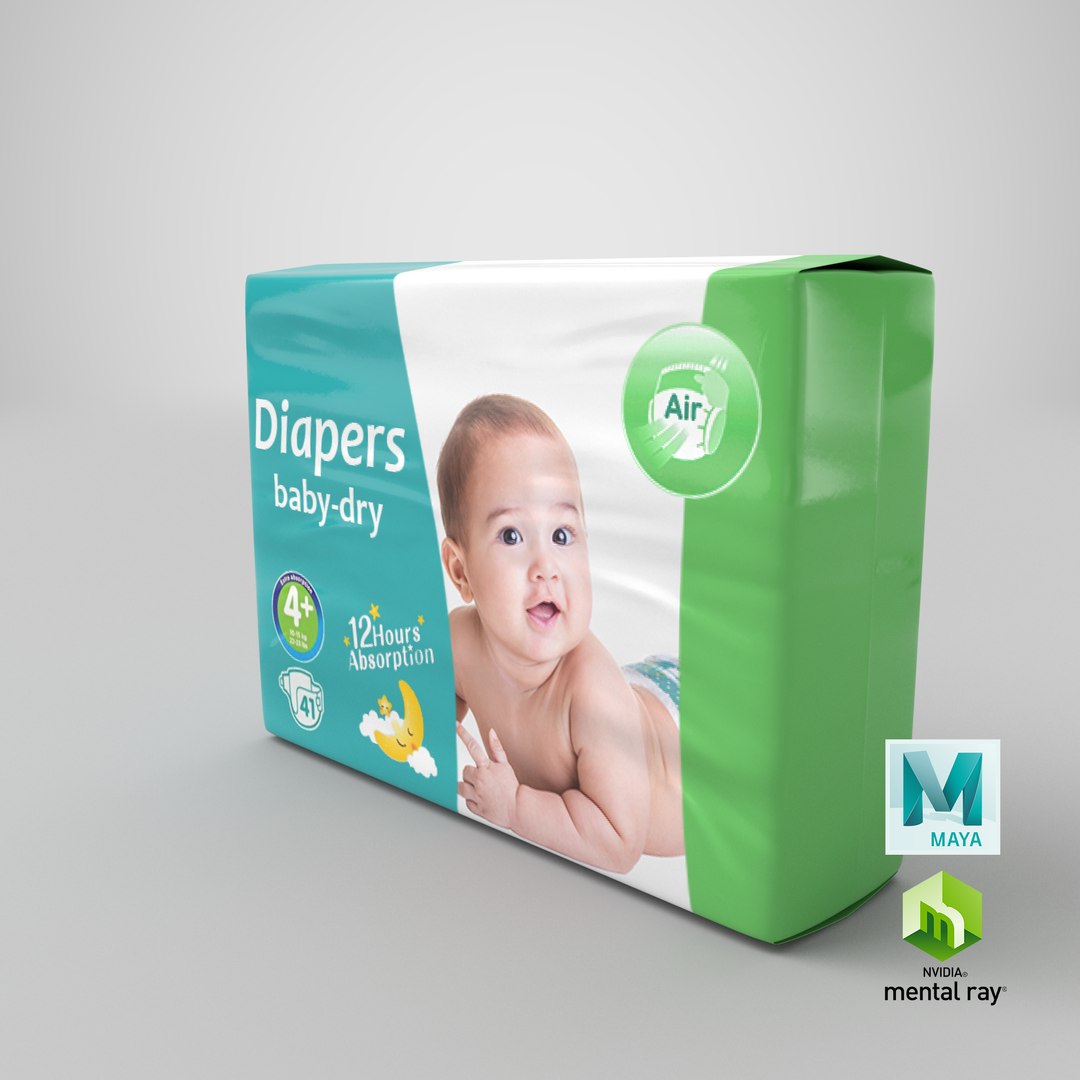 3D Model Diaper Package - TurboSquid 1682706
