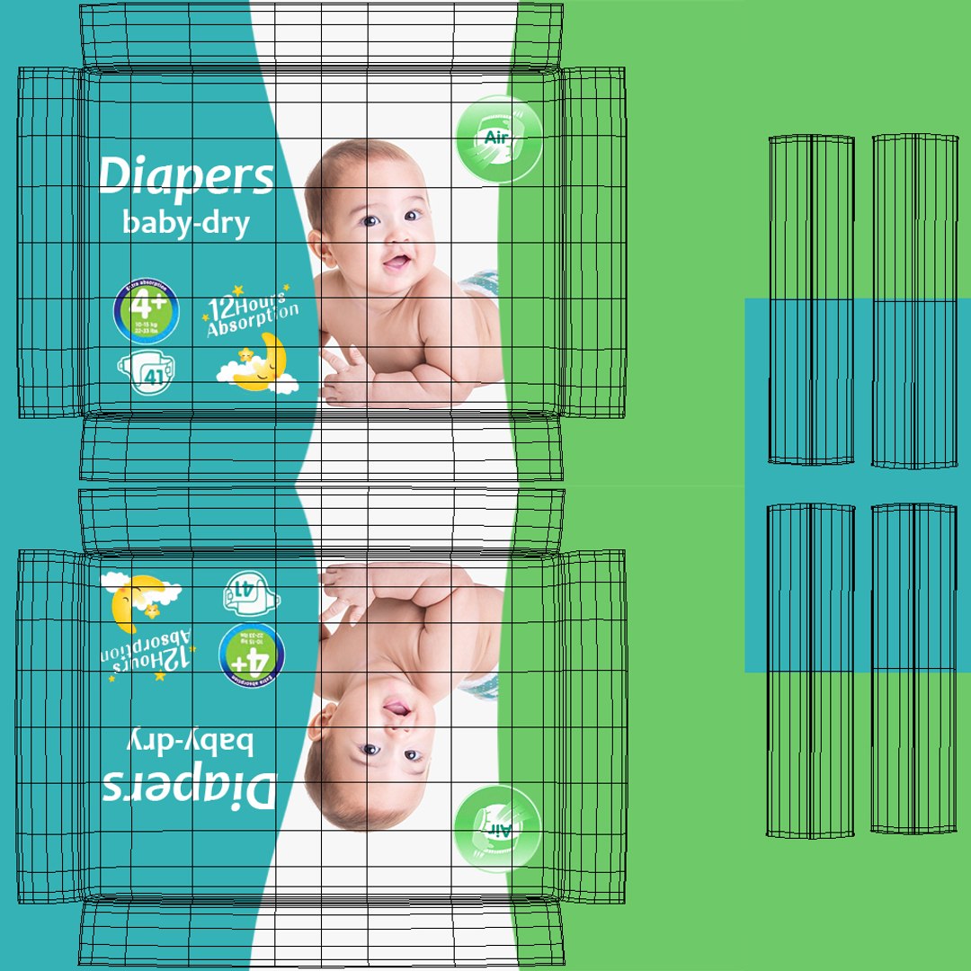 3D Model Diaper Package - TurboSquid 1682706