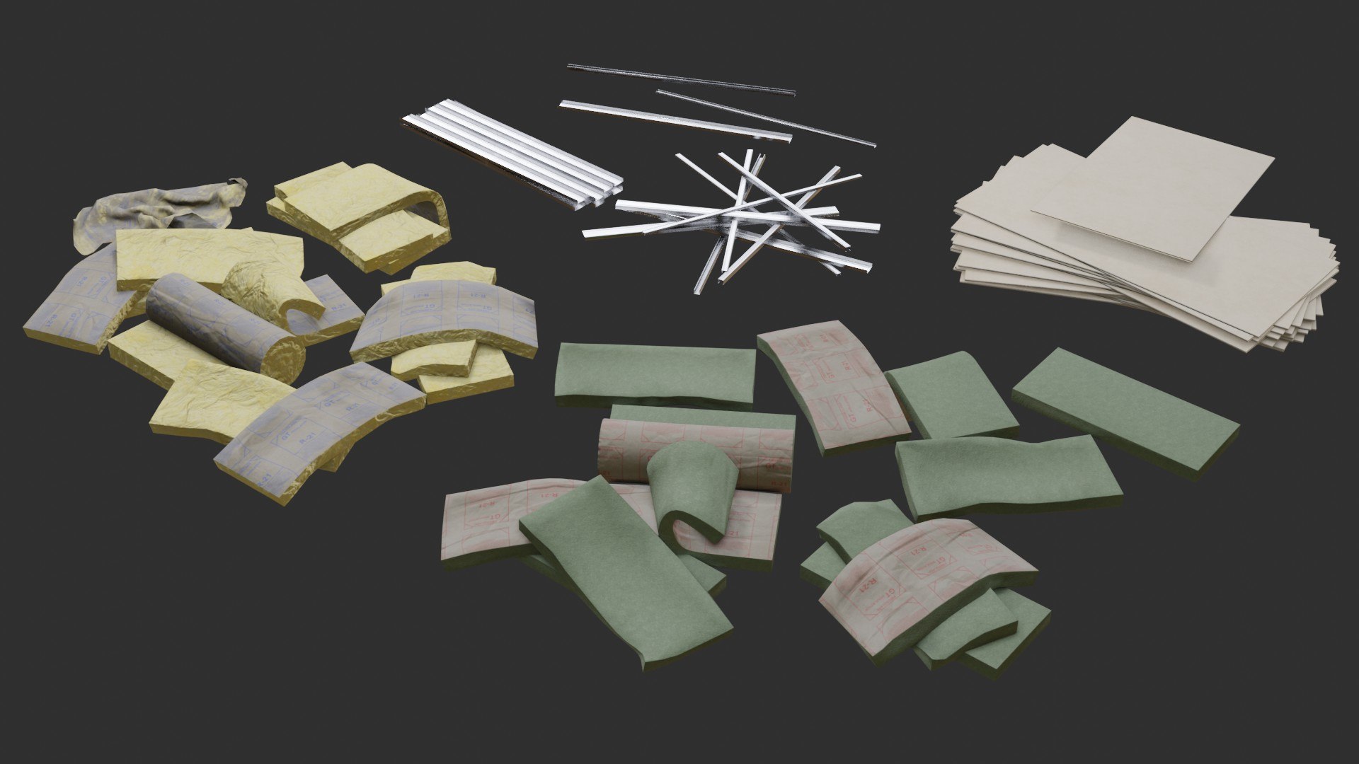 Plaster Plates And Insulations 3D Model - TurboSquid 1796866