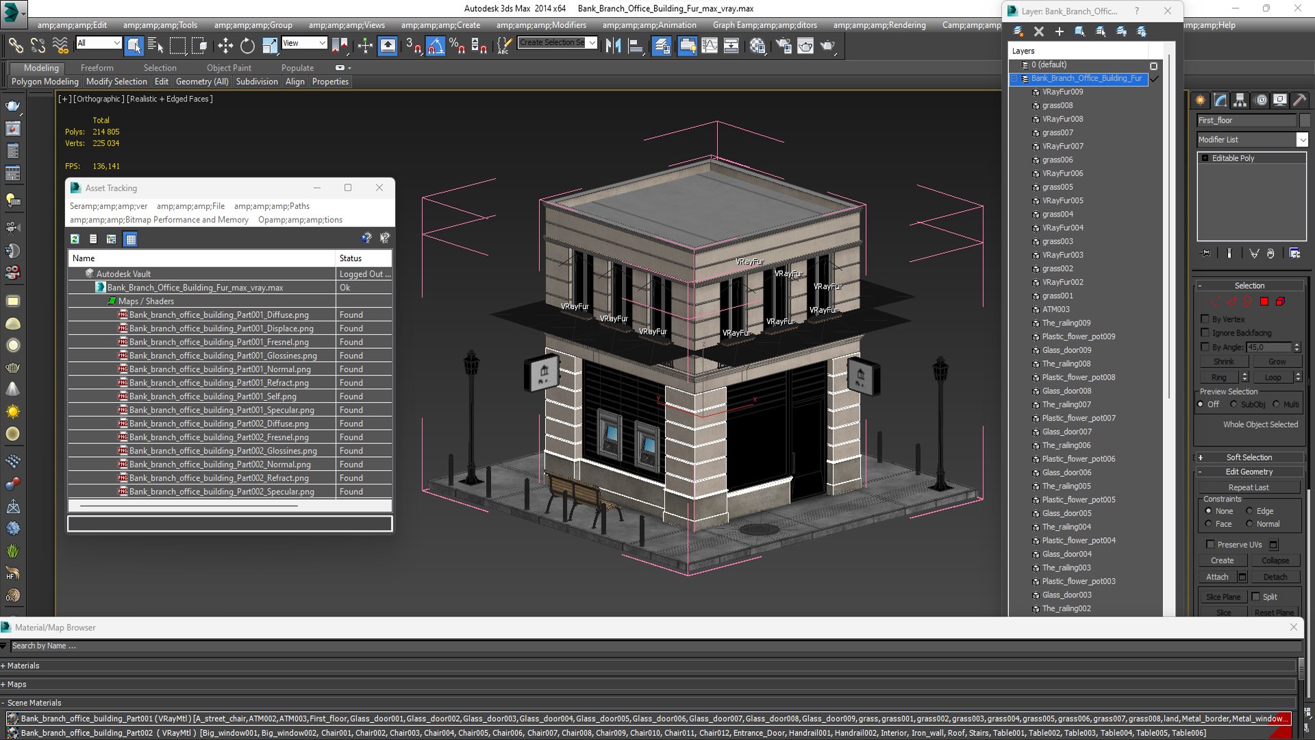 3D Bank Branch Office Building Fur - TurboSquid 2151831