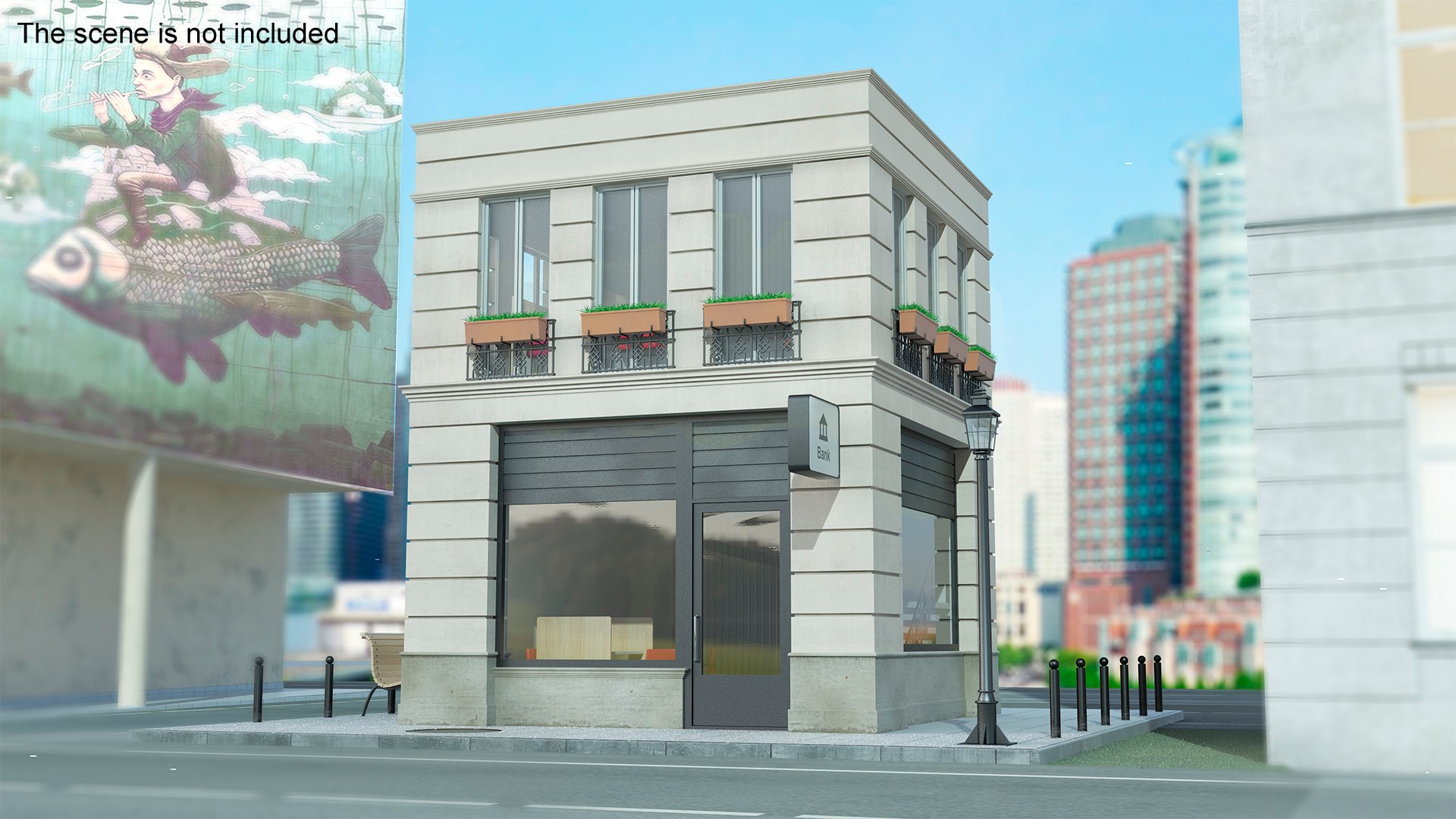 3D Bank Branch Office Building Fur - TurboSquid 2151831