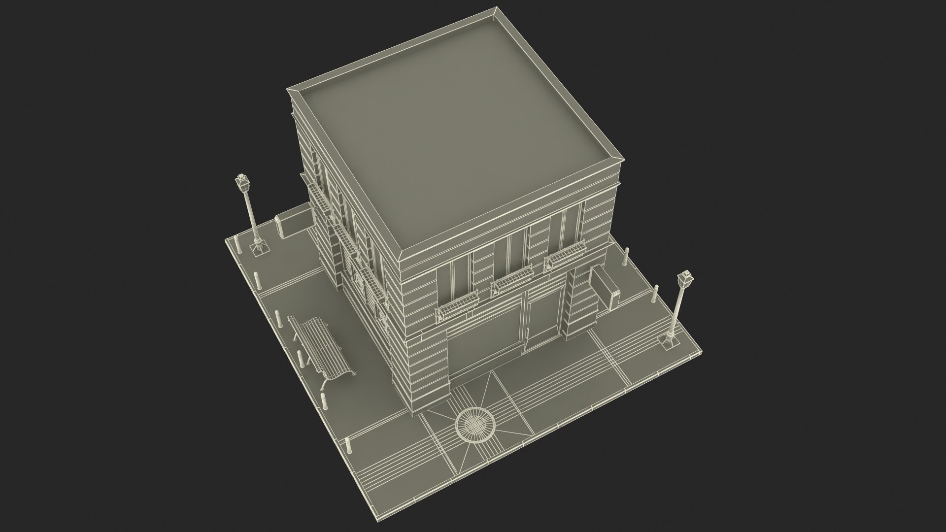 3D Bank Branch Office Building Fur - TurboSquid 2151831