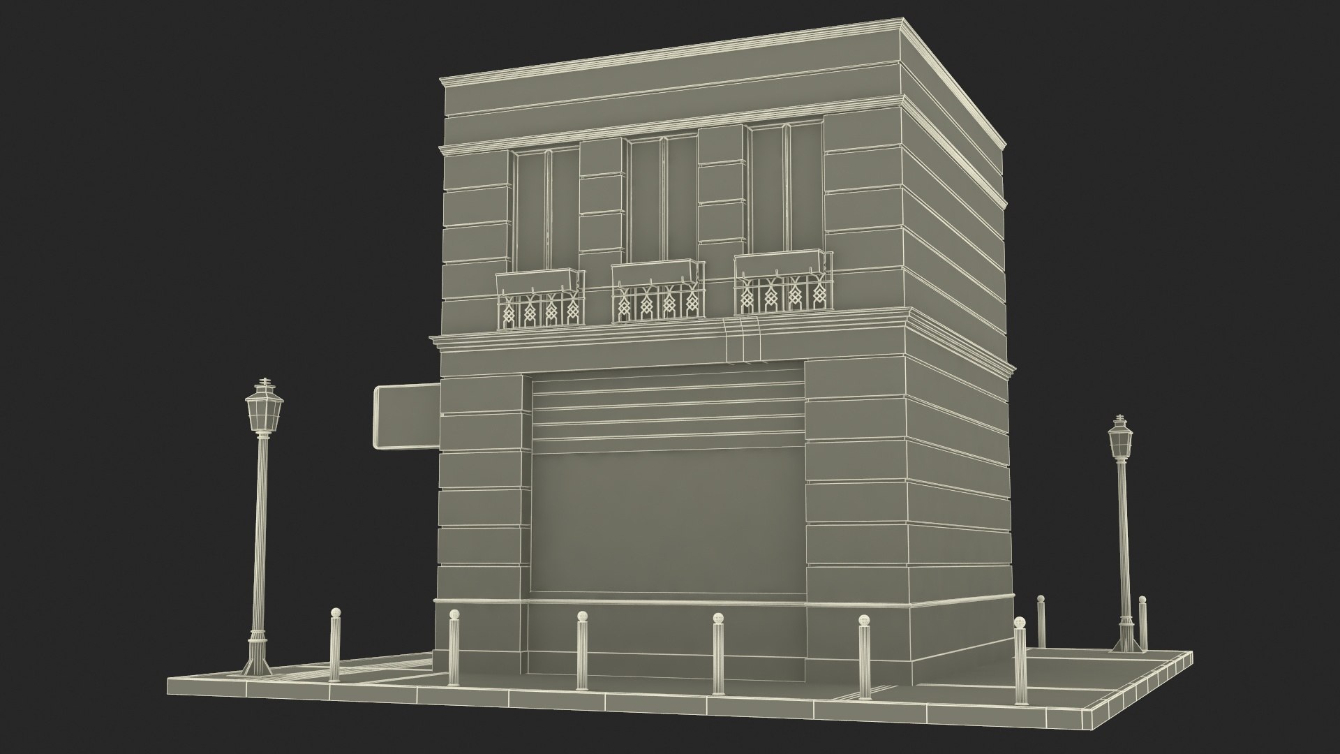 3D Bank Branch Office Building Fur - TurboSquid 2151831