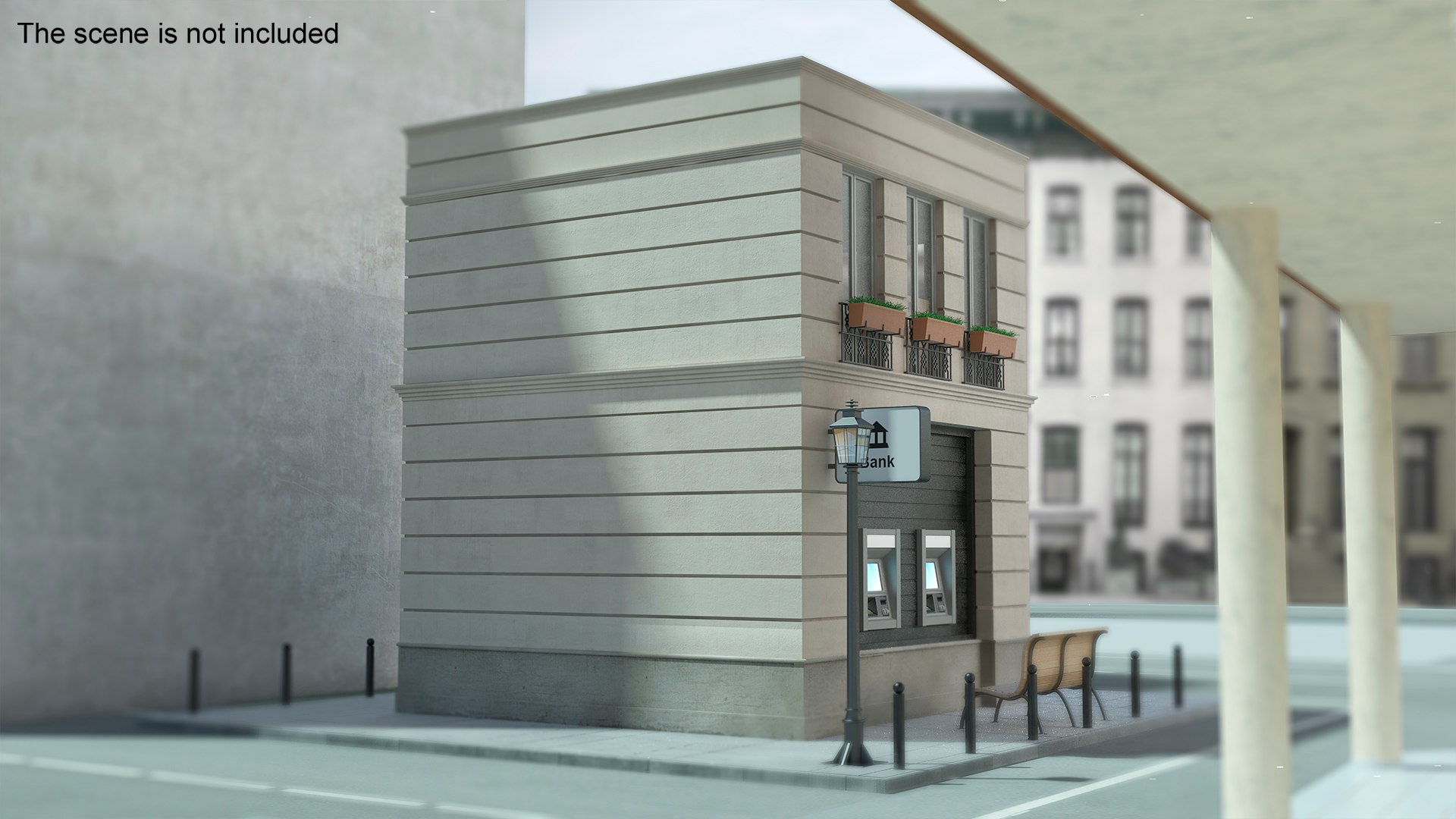 3D Bank Branch Office Building Fur - TurboSquid 2151831
