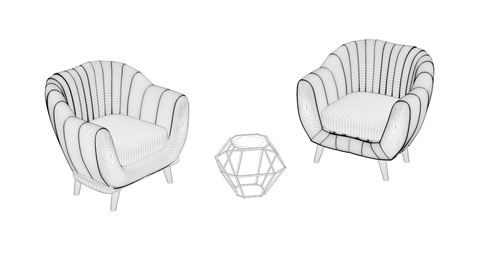 3D Chairs Table Set - TurboSquid 2109001