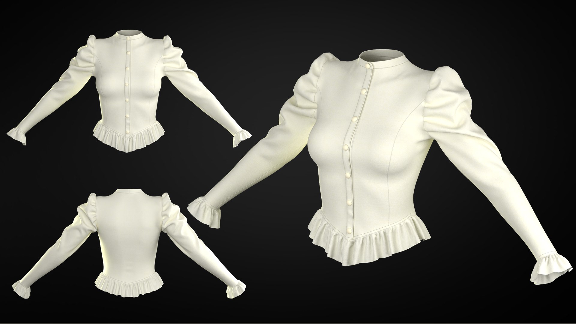 3D 5 BLOUSE FEMALE - TurboSquid 2322293
