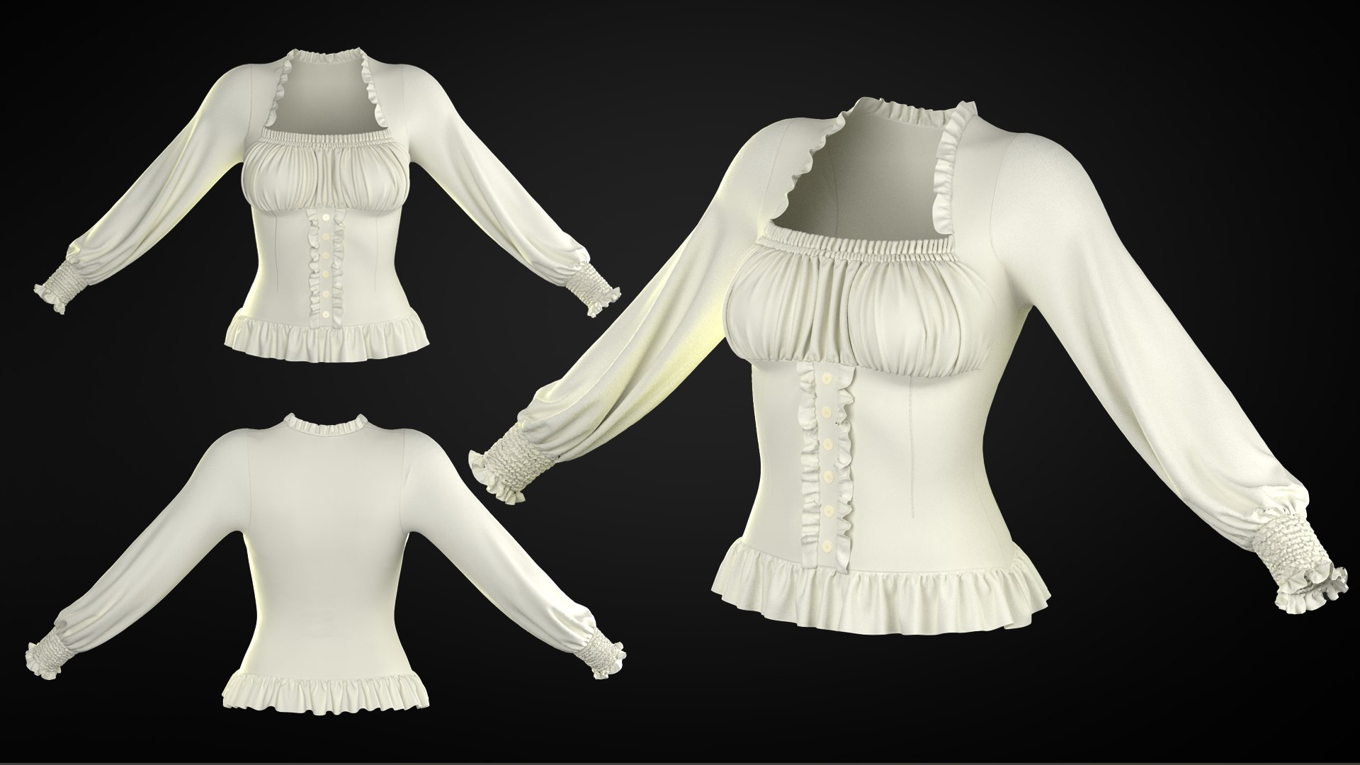 3D 5 BLOUSE FEMALE - TurboSquid 2322293