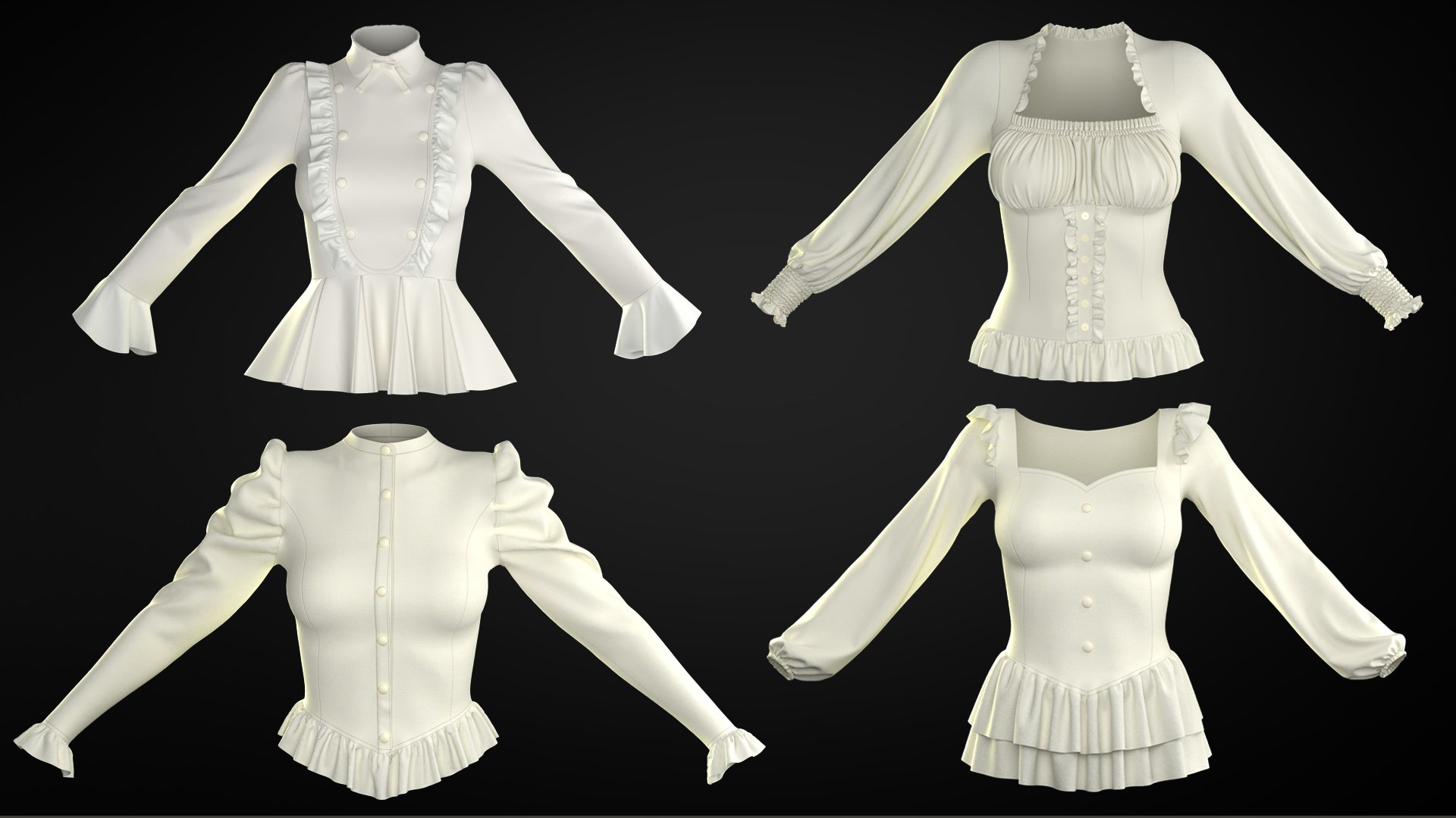 3D 5 BLOUSE FEMALE - TurboSquid 2322293