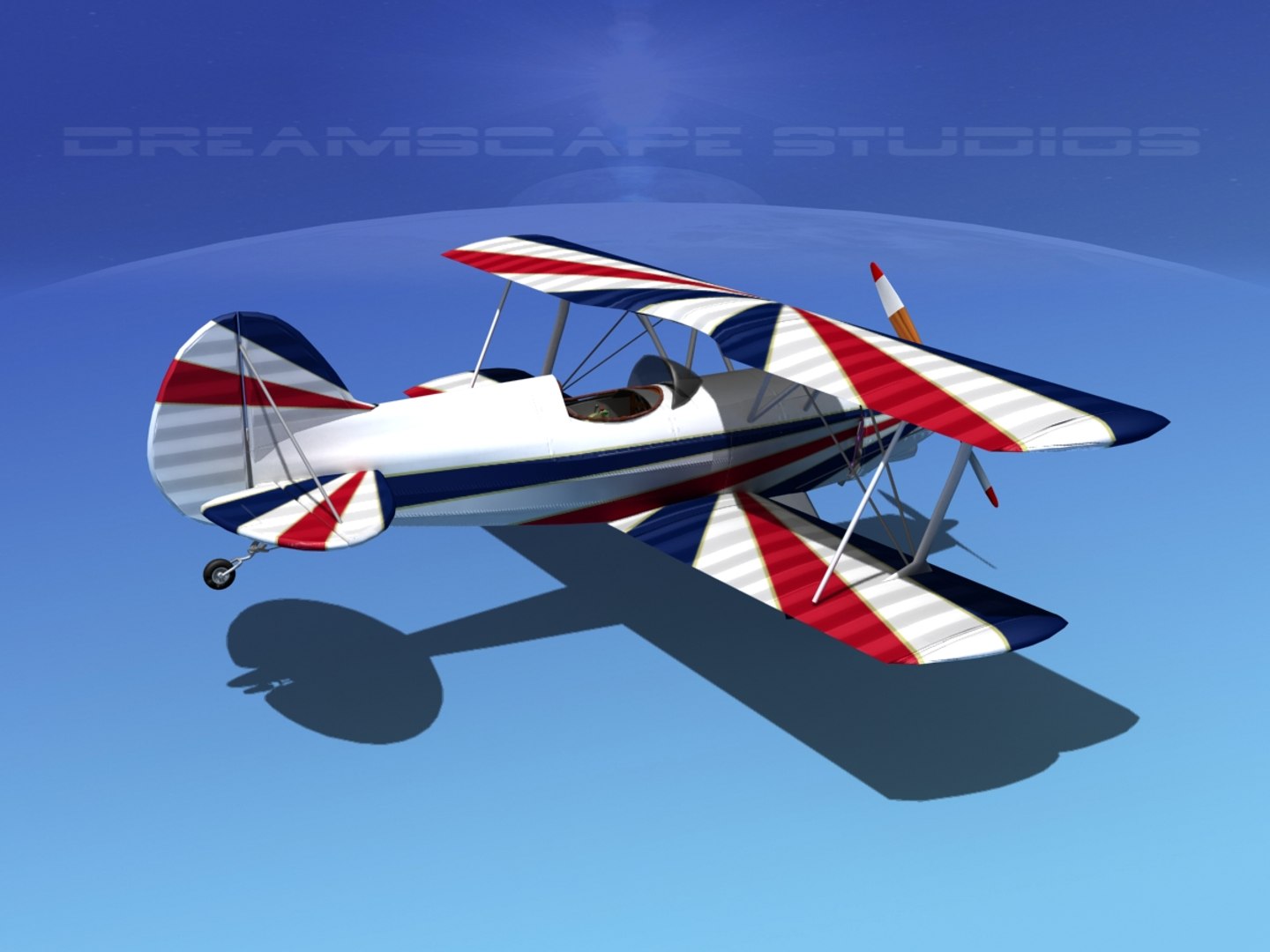Propeller Acro Sport Biplane 3d Obj
