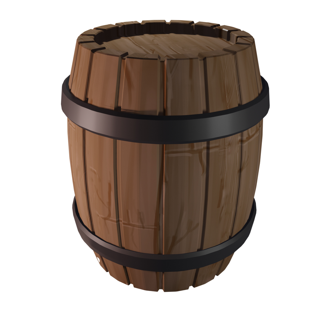 3D Low Poly Medieval Barrel - TurboSquid 1813617