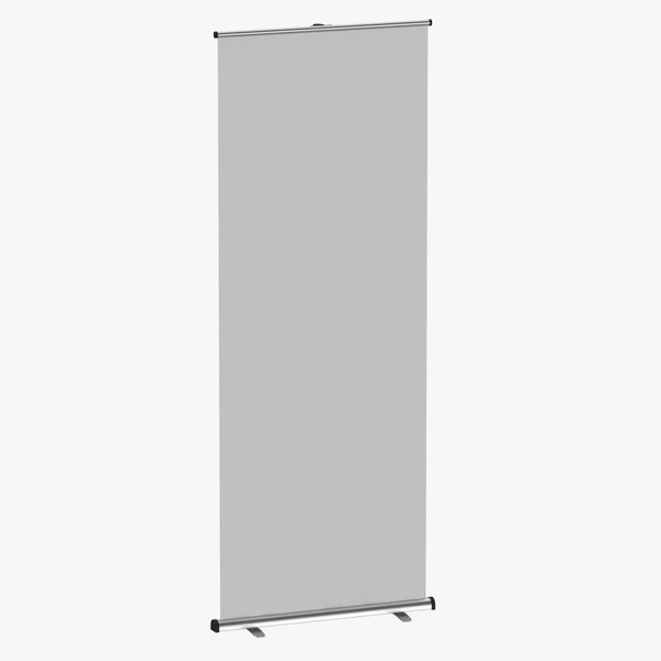 modelo 3d Stand Up Signage 03 Metal Blanco y Negro - TurboSquid 1952648