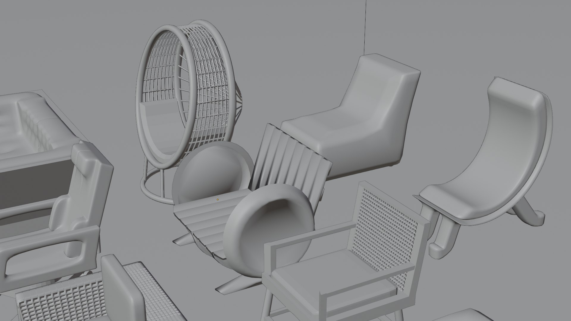 3D LOW POLY Chair Pack Model - TurboSquid 1820753