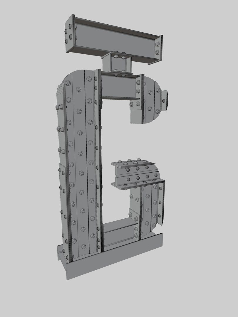 3D Model Steel Construction Font - Turkish Letter G - TurboSquid 1894772