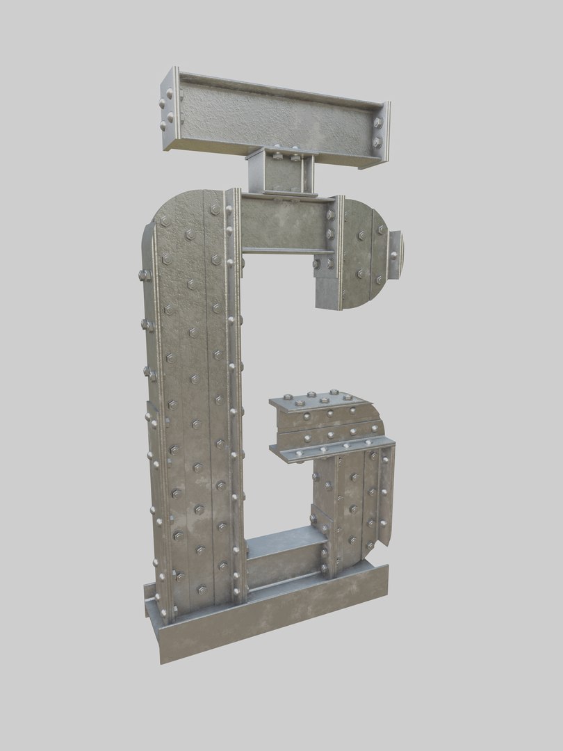 3D Model Steel Construction Font - Turkish Letter G - TurboSquid 1894772