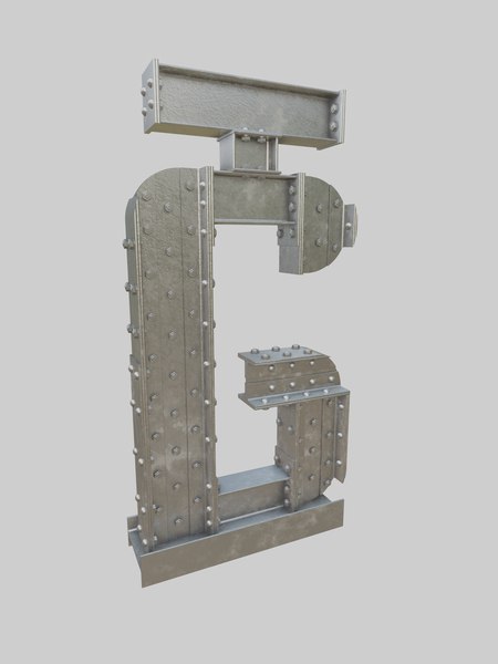 3D model Steel Construction Font - Turkish Letter G - TurboSquid 1894772