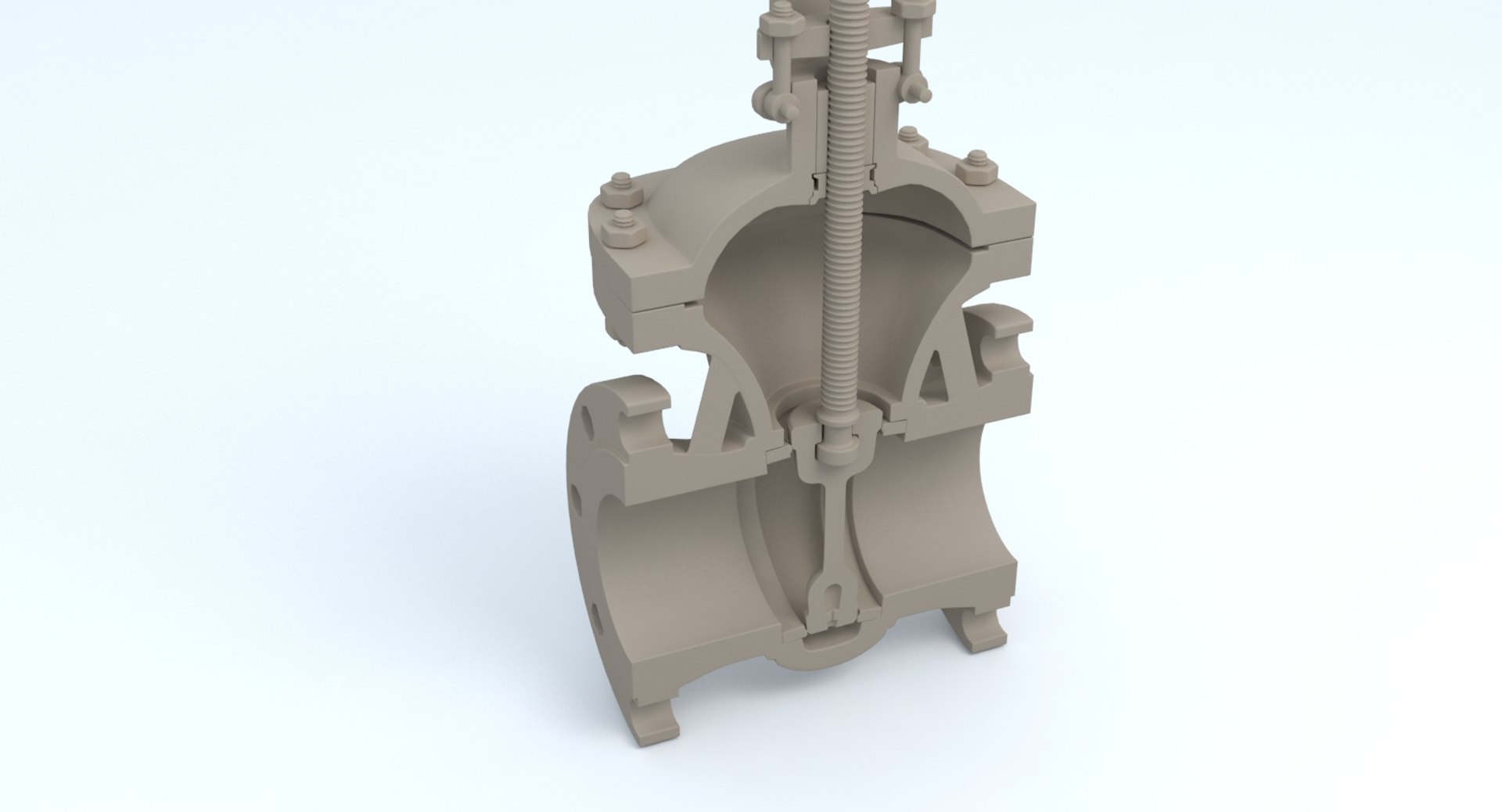 3d Model Gate Valve Cross Section