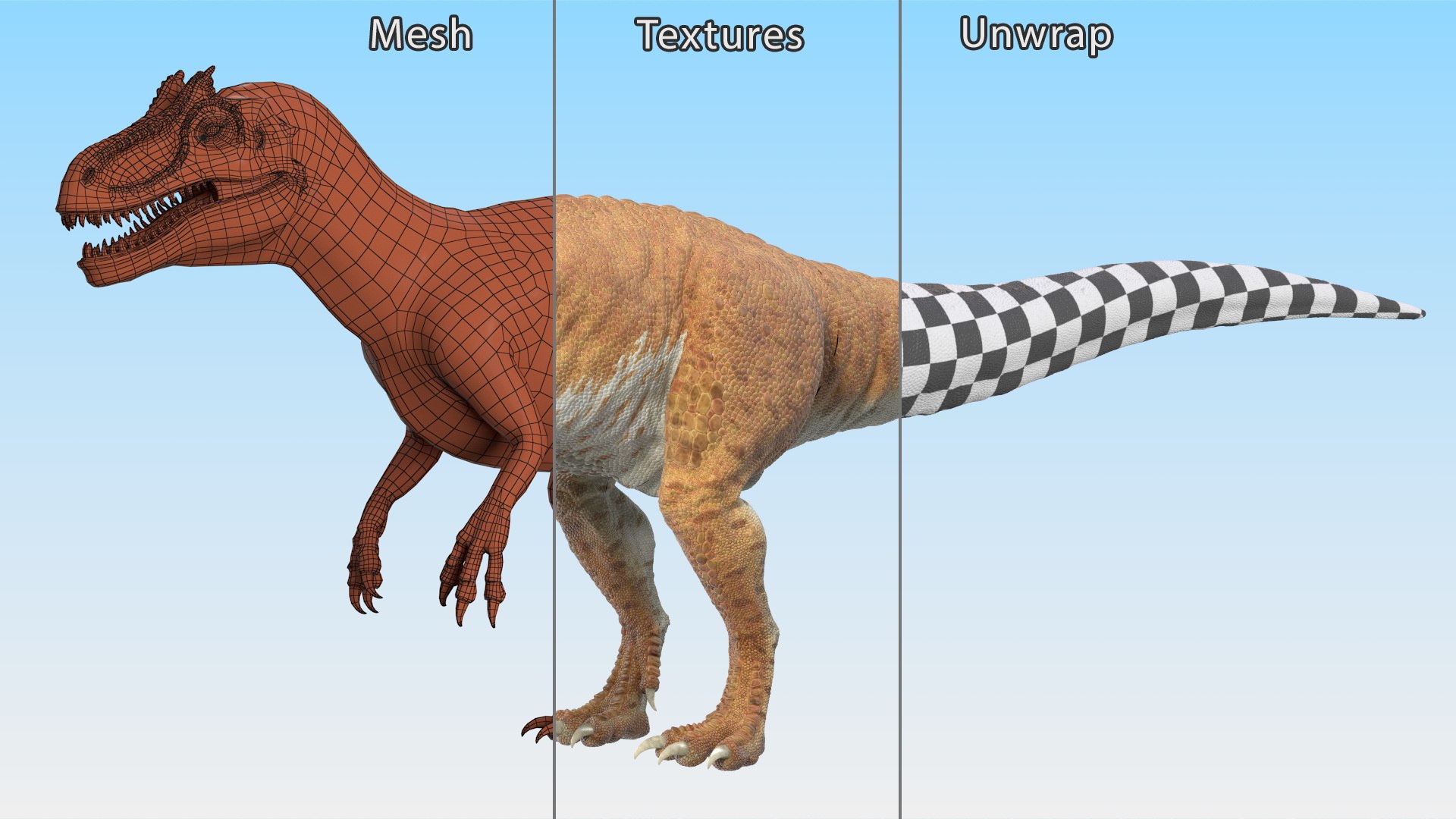 Allosaurus Yellow Coloring Rigged for Cinema 4D 3D - TurboSquid 2168194