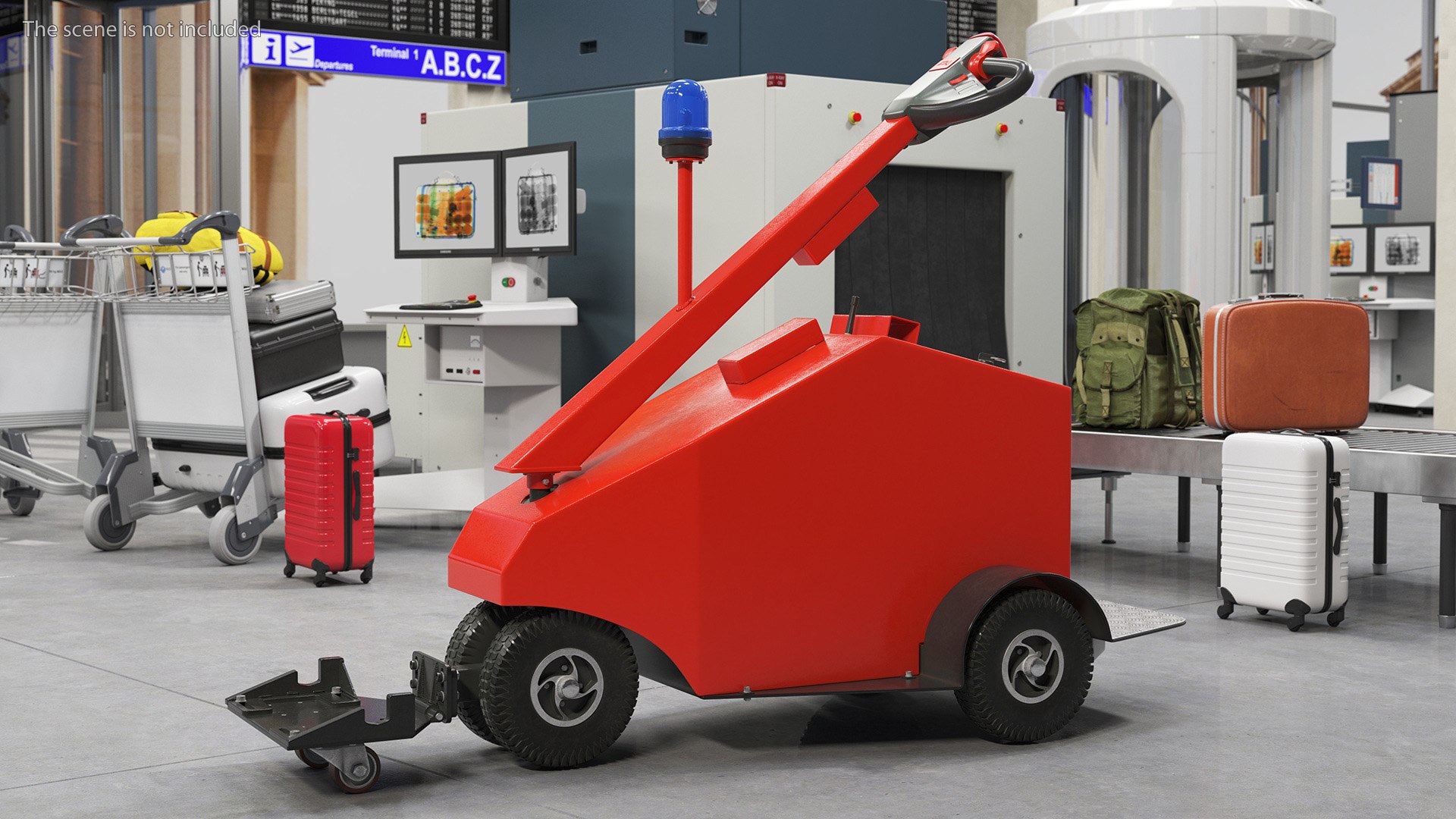3D Red Electric Trolley Cart Mover - TurboSquid 2095326